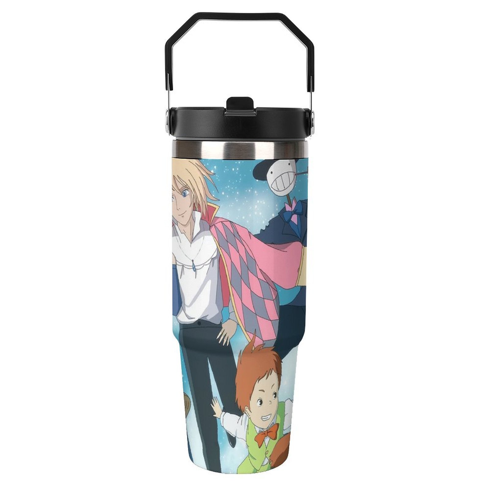 Howls Moving Castle 30 OzTumbler with Handle And Straw, Stainless Steel ...