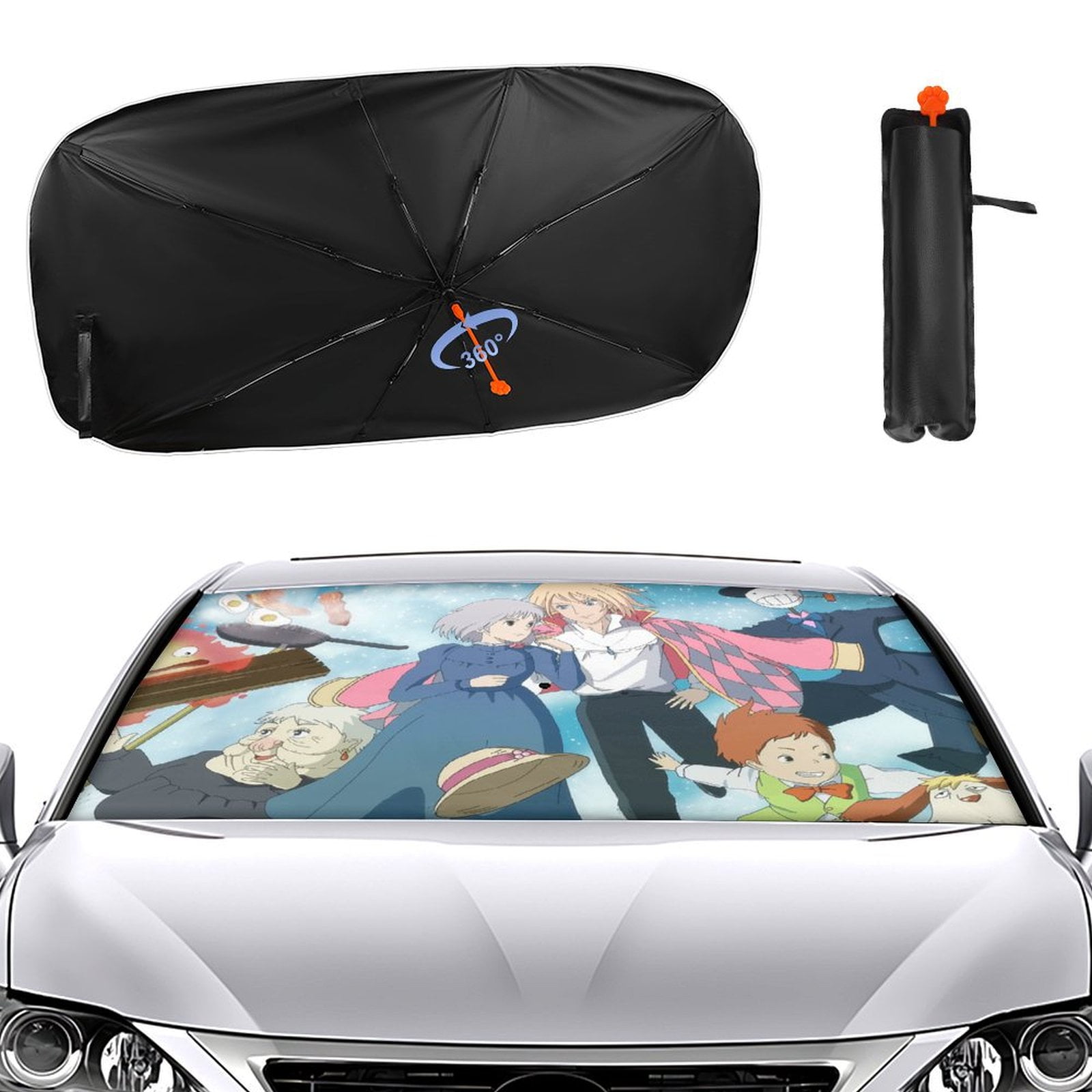 Howls Moving Castle Car Windshield Sun Shade Umbrella, Windshield Sun ...