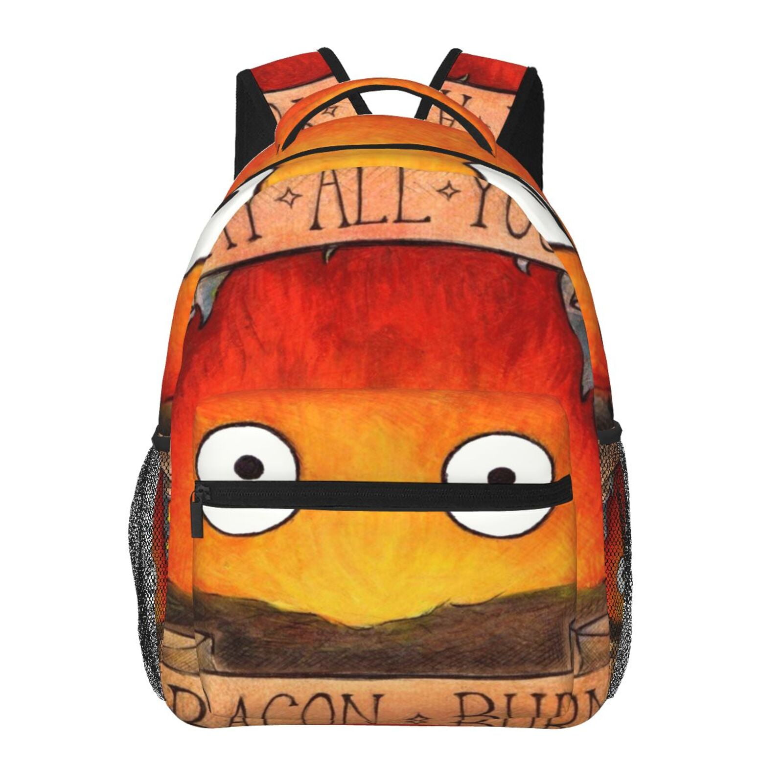 Howls Moving Castle Fire Backpack Cute Cartoon Lightweight Backpacks ...