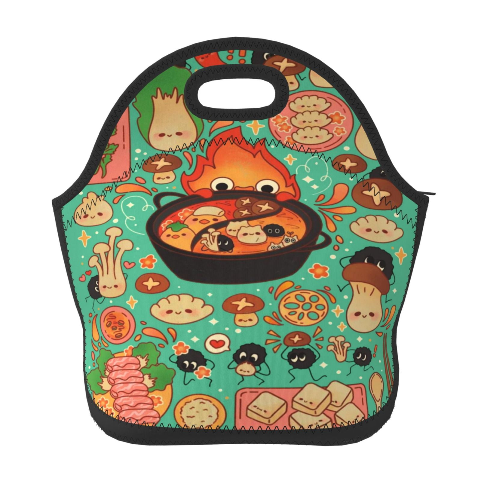 Howls Moving Castle Fire Lunch Bag Anime Reusable Lunch Box Portable ...