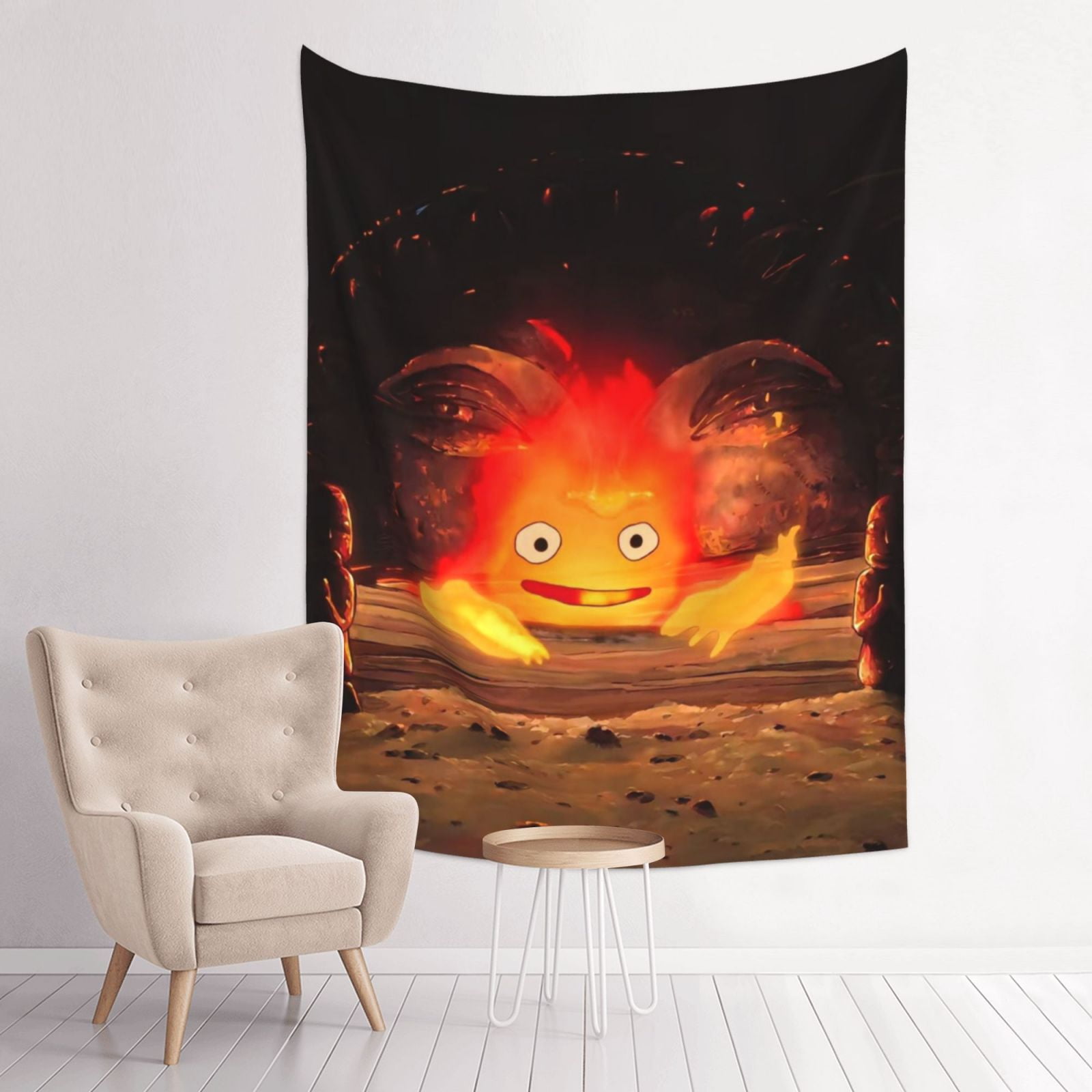 Howls Moving Castl Fire Tapestry Anime Poster Large Background Wall Art ...