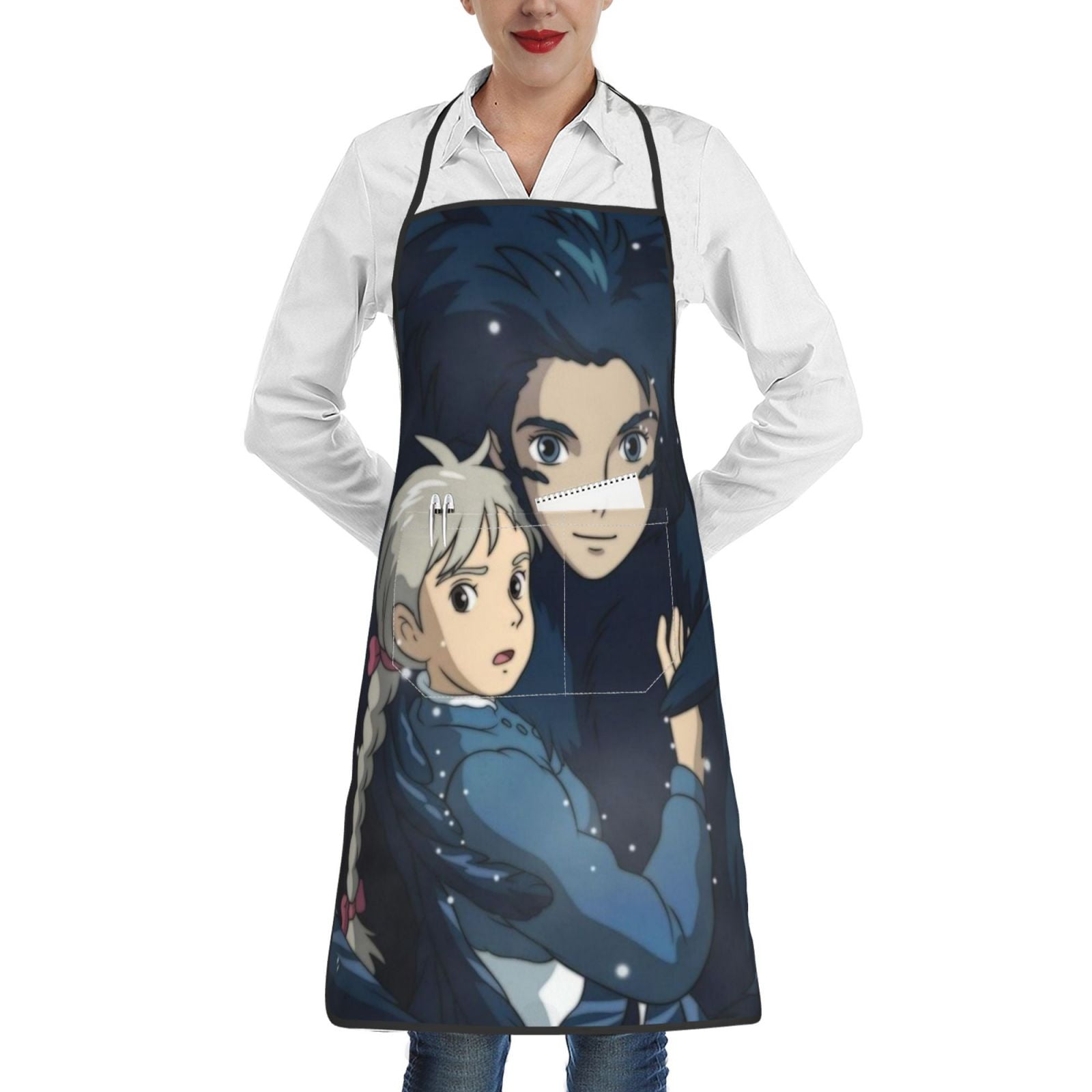 Howls Moving Castle Kitchen Cooking Aprons, Adjustable Bib Soft Chef ...
