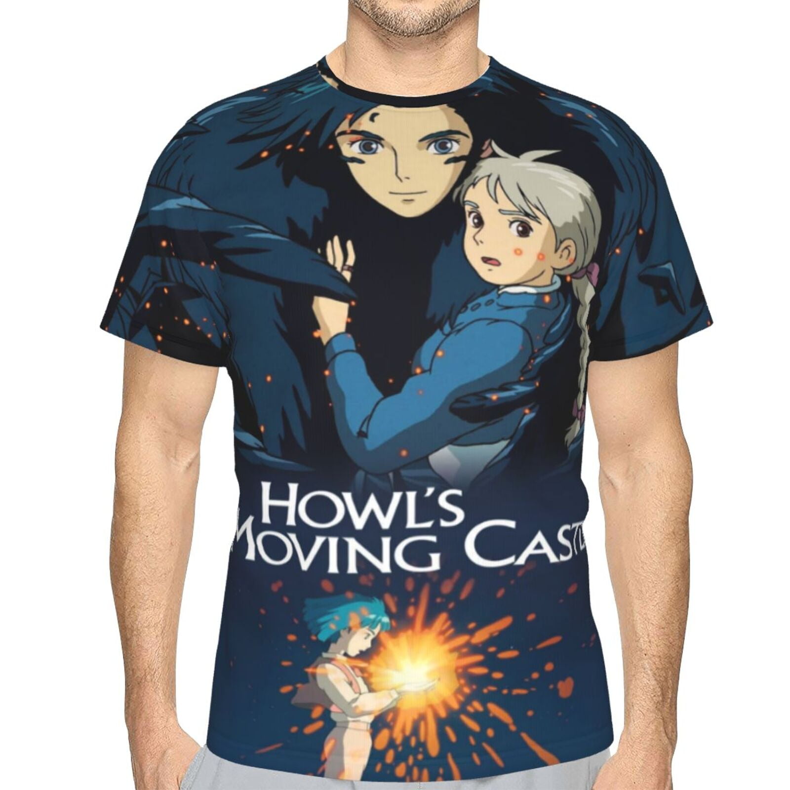 Howls Moving Castle Shirt 3d Printed T Shirt Crewneck Short Sleeve Top ...