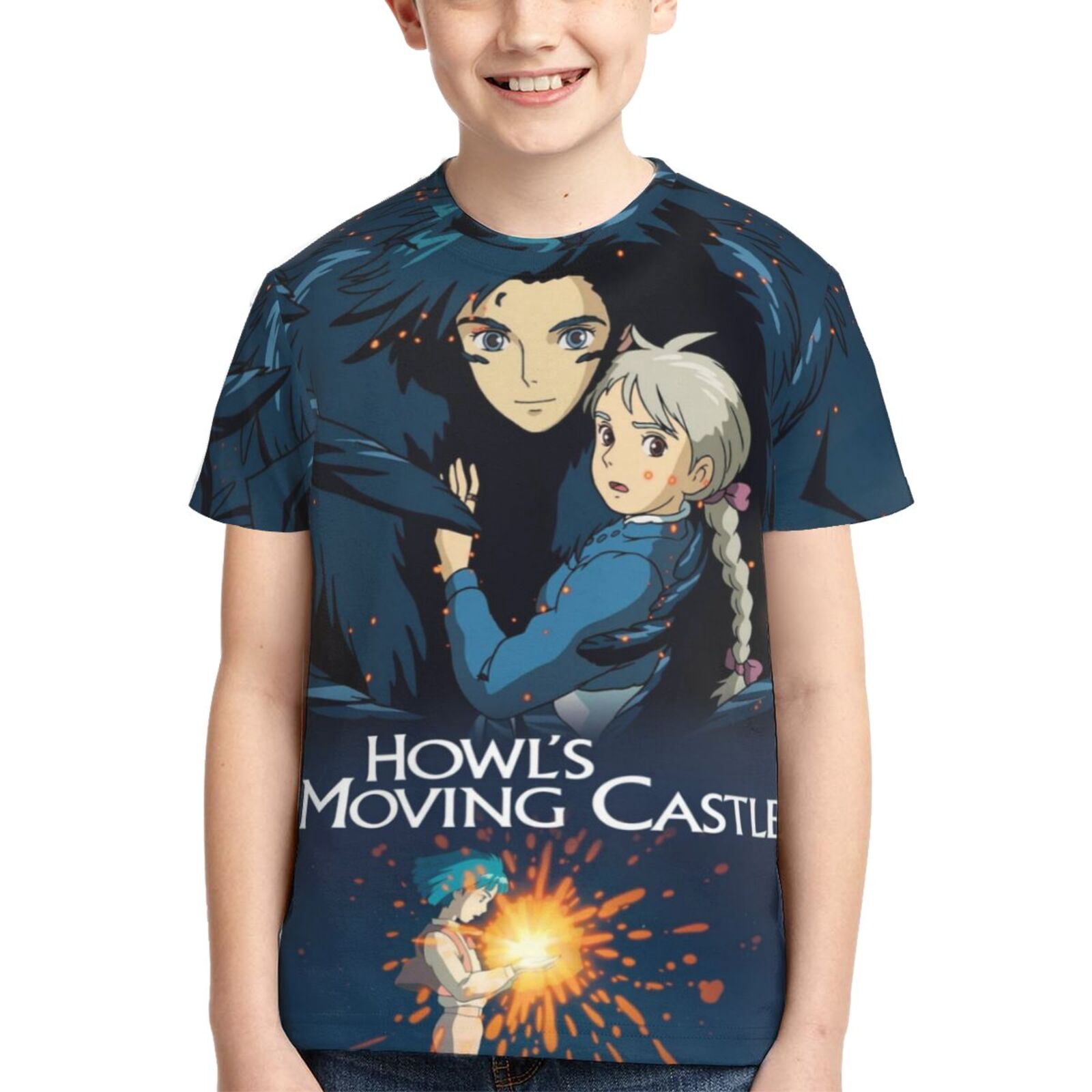 Howls Moving Castle T Shirts 3D Printed Short Sleeve Tee Shirt for Boys ...