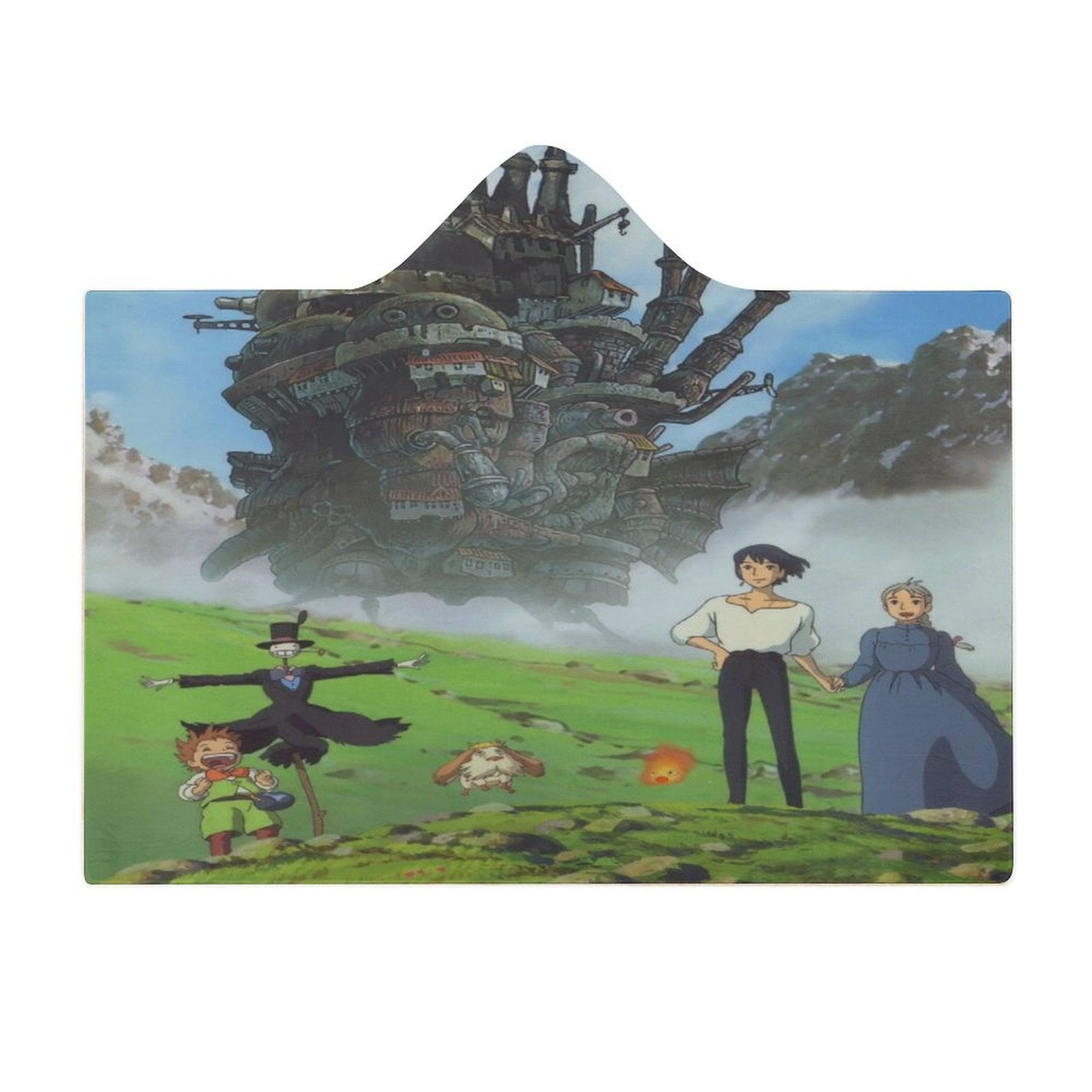 Howls Moving Castle Wearable Fleece Blanket Hoodie Cloak Hooded Blanket ...