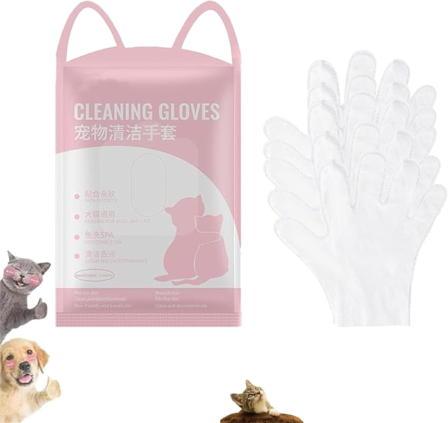 Howls Your Day Dog Cleaning Gloves, HowlsYourDay Disposable Pet ...