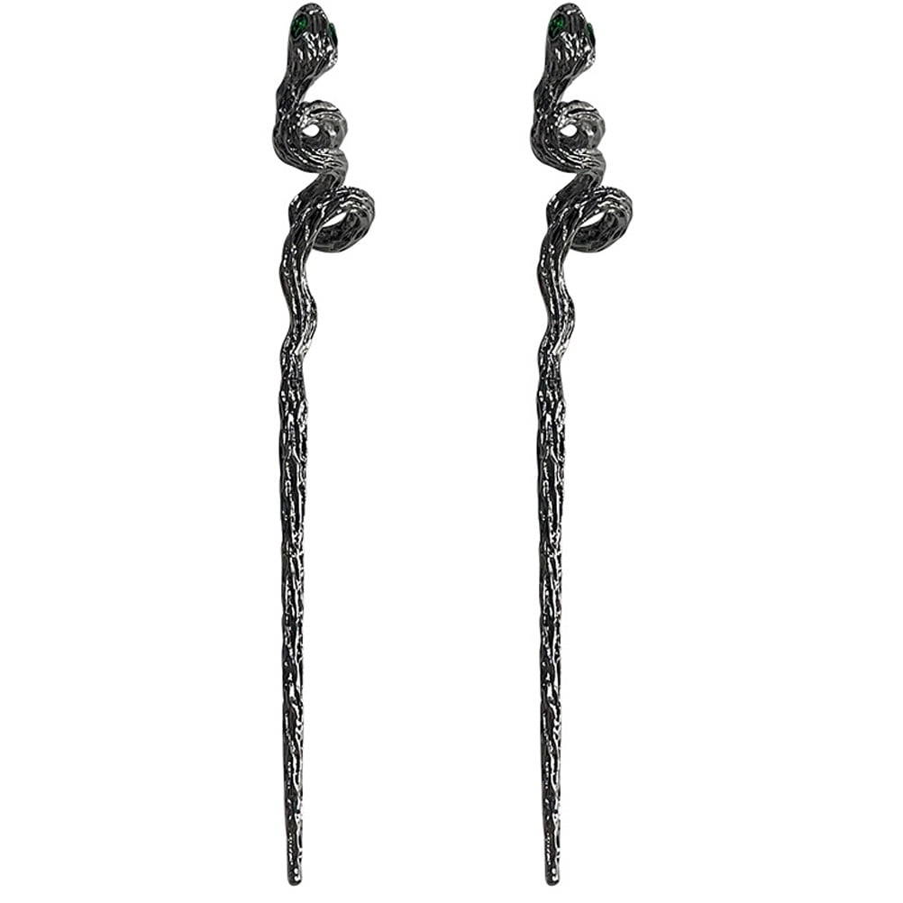 2pcs Snake Hair Sticks Punk Hair Chopstick Metal Hairpin Hair Stick for ...