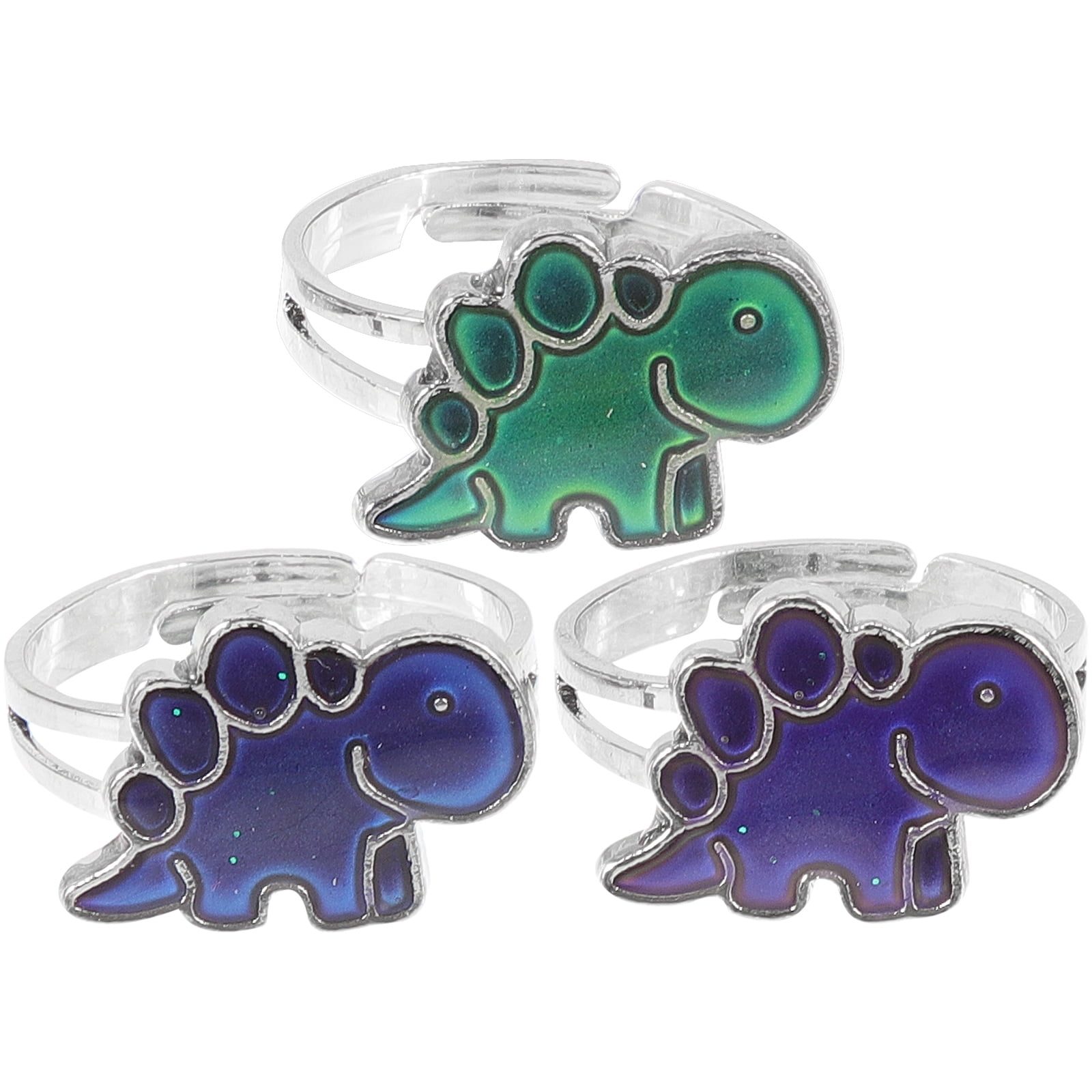 Howooi 3Pcs Mood Ring Adjustable Color Changing Ring Dinosaur Finger ...