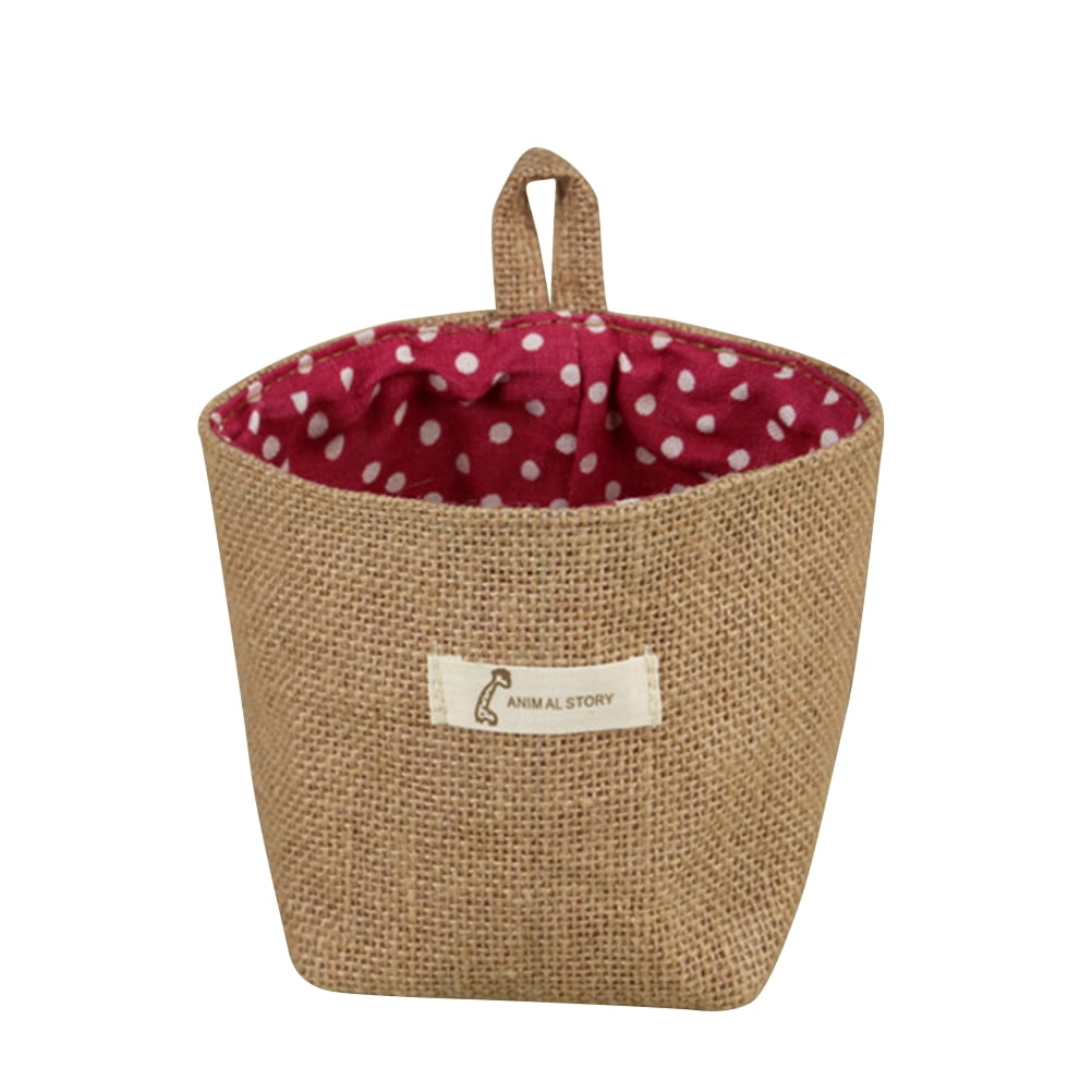 Howooi Cotton Fabric Flower Pot Small Sacks Hanging Little Striped Jute ...