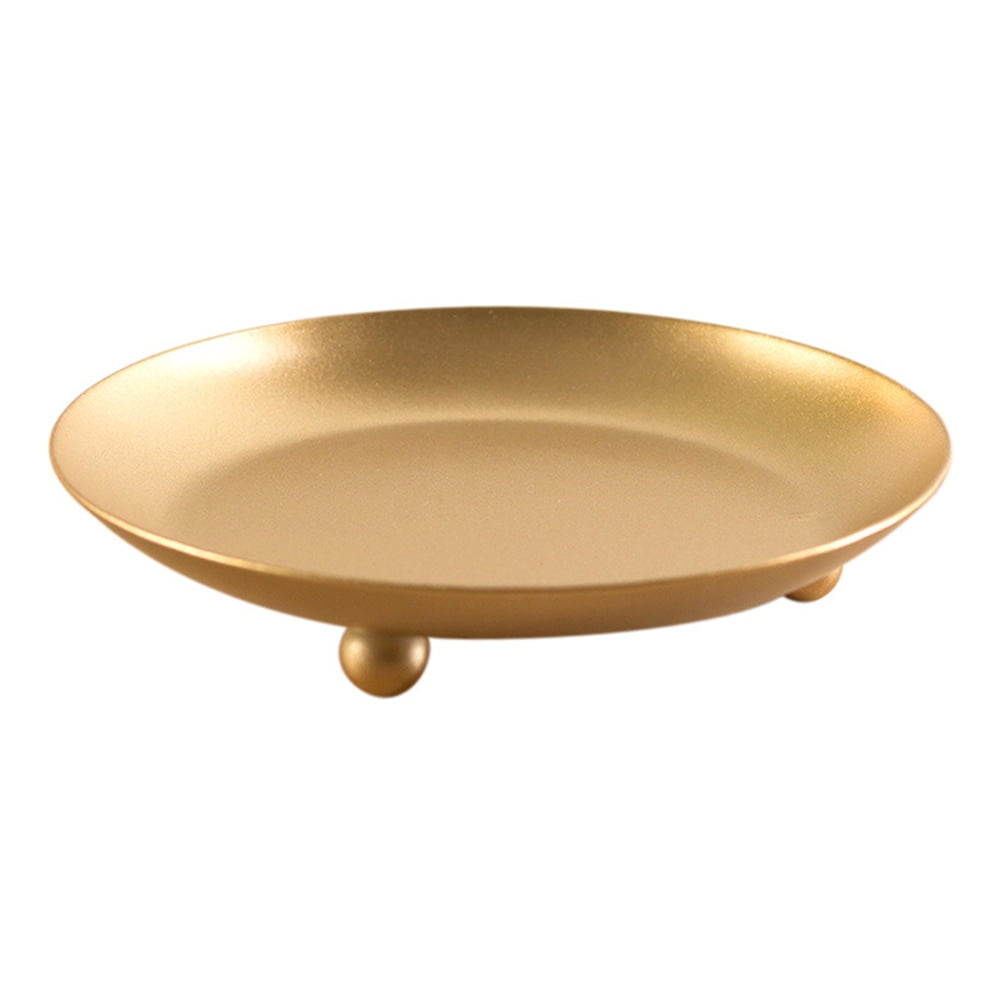 Howooi Household Candle Plate Delicate Candle Dish Iron Candle Tray ...