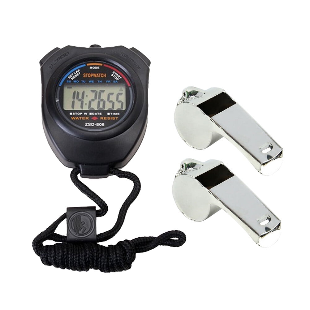 Howooi Professional Stopwatch and Whistles Double Channel Stopwatch ...