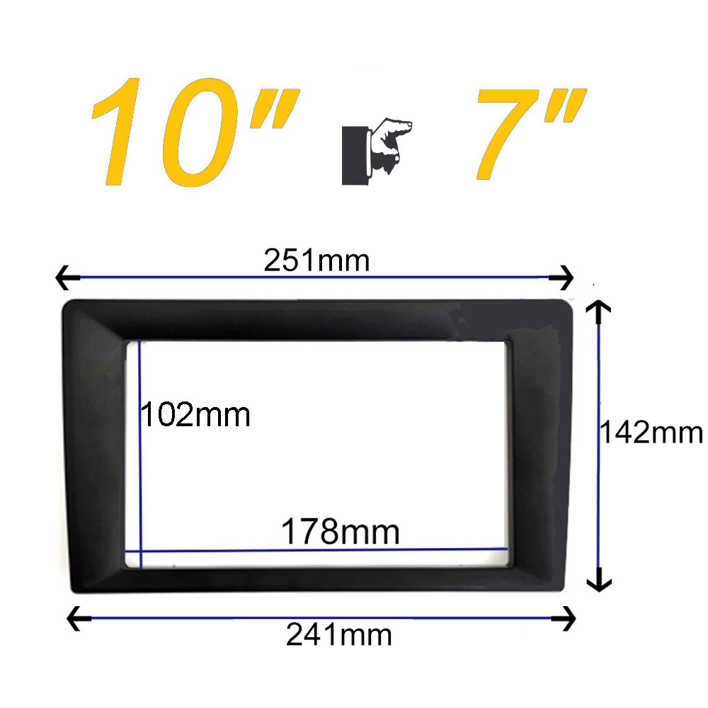 Hoxiao 9 10 inch to 7 inch Car Frame For Universal 2 Din Auto Radio ...