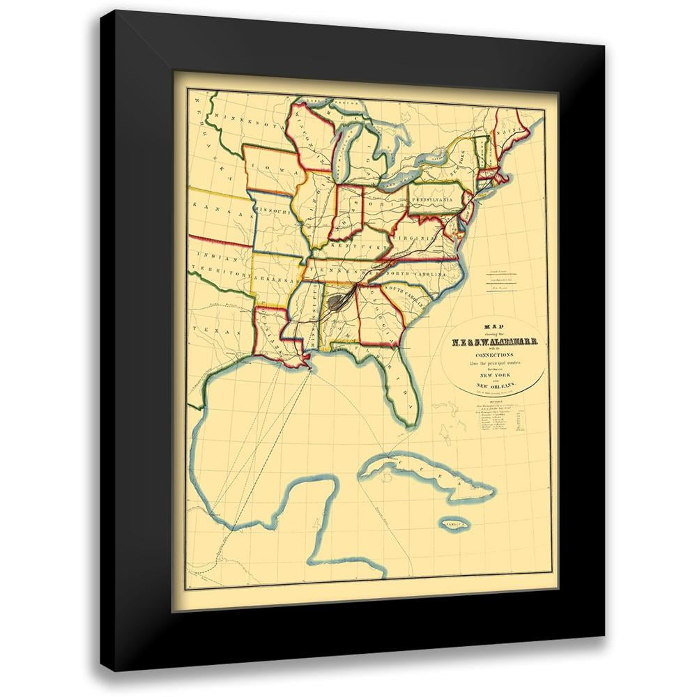 Hoyer 12x14 Black Modern Framed Museum Art Print Titled - NE and SW ...