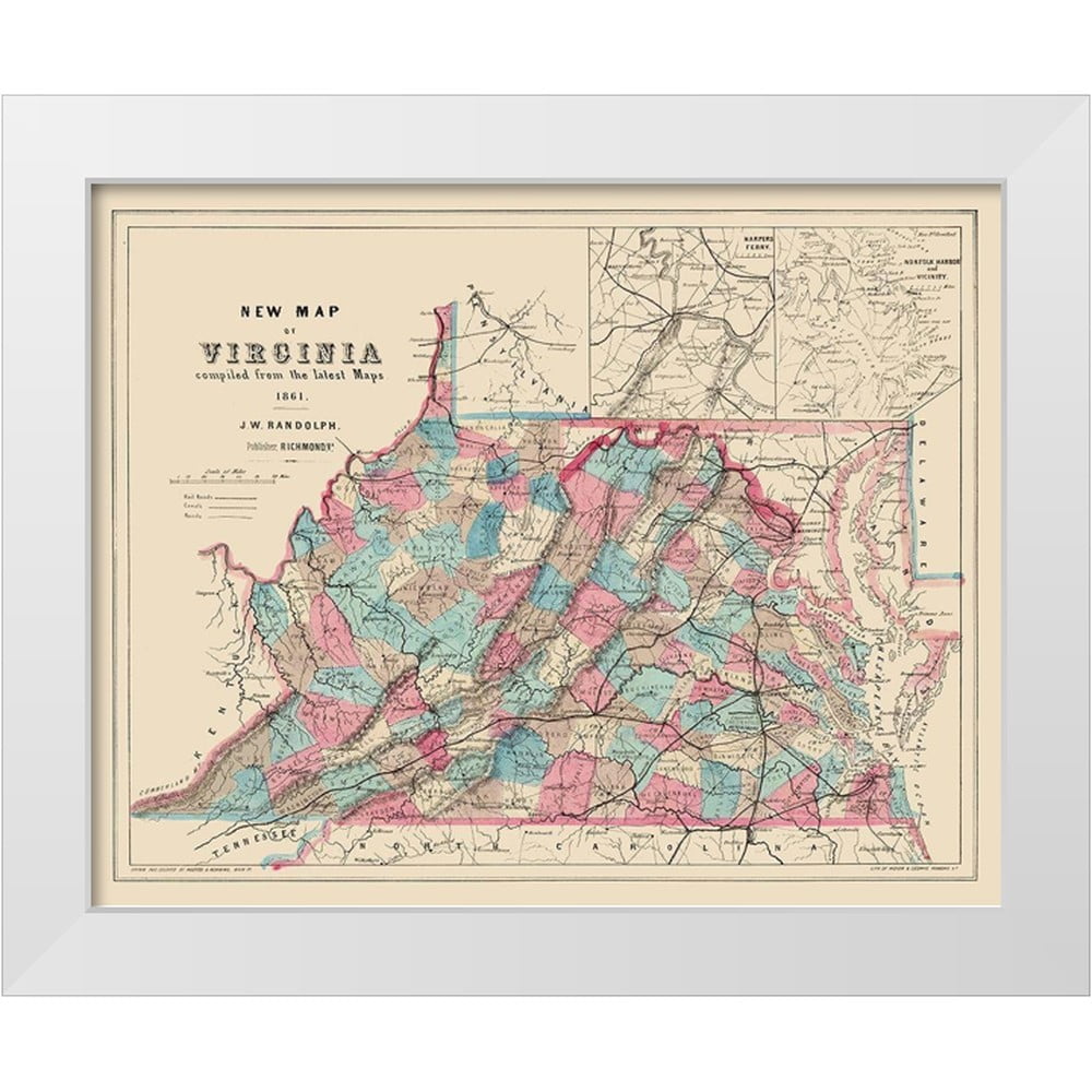 Hoyer 24x20 White Modern Wood Framed Museum Art Print Titled - Virginia ...