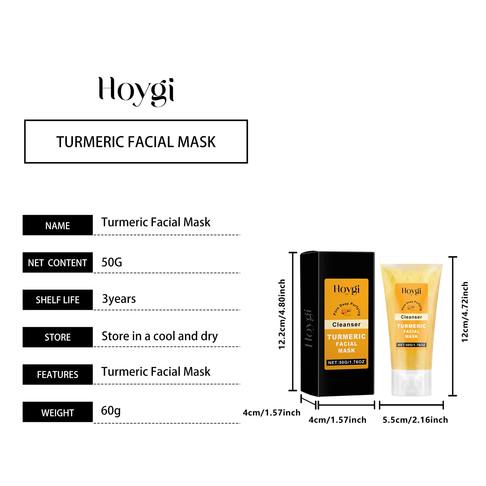 Hoygi Turmeric Peel Mask Deeply Cleanses Skin, Delicate Pores ...