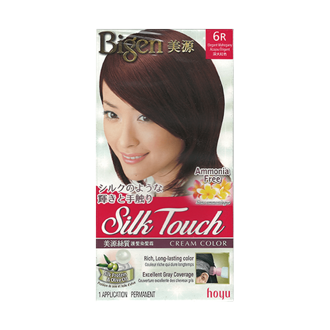 Hoyu Bigen 'Silk Touch' Cream Color Hair Dye Kit 6R Elegant Mahogany (2 ...