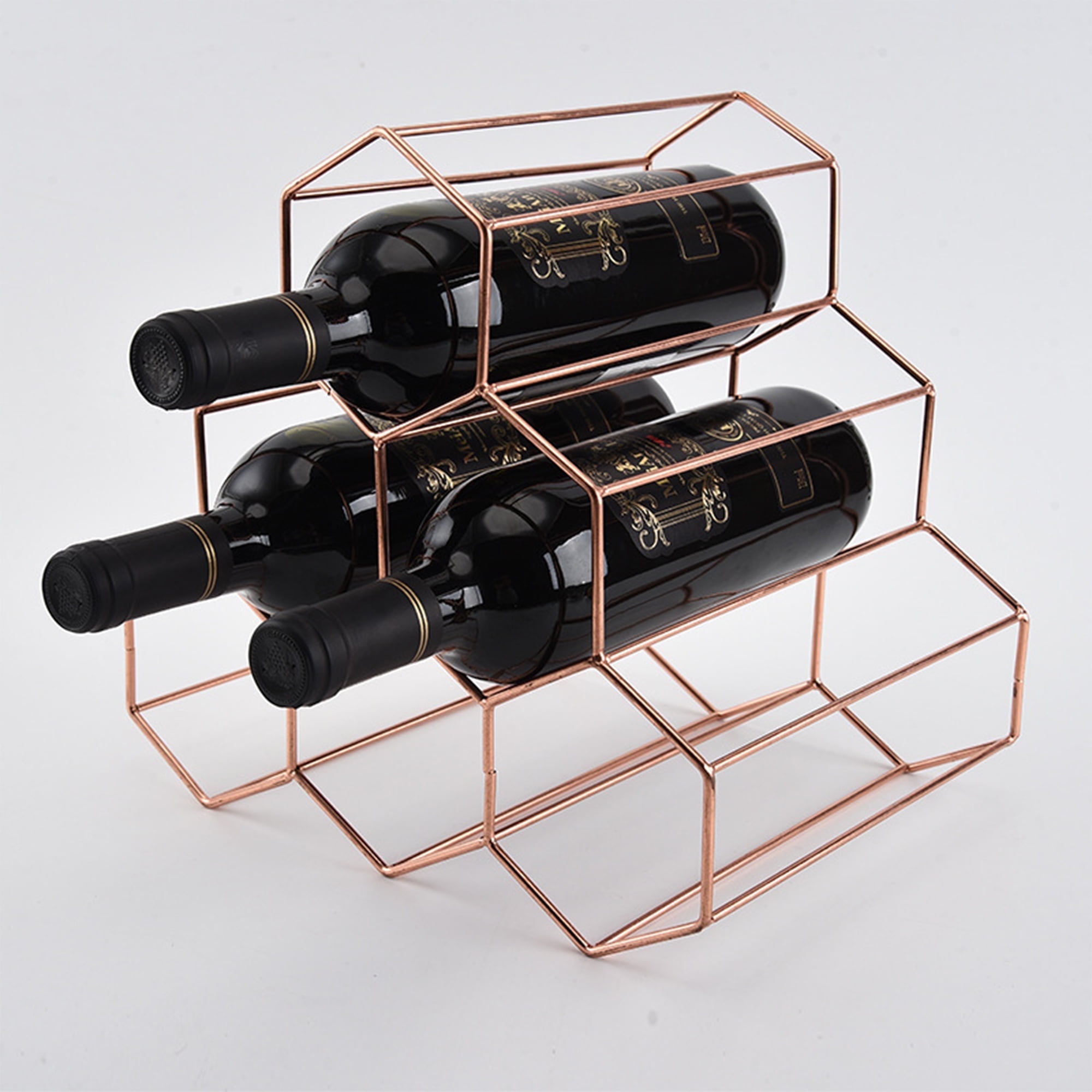 Hoyweo Countertop Wine Rack - 6 Bottle Freestanding Modern Small - 3 ...