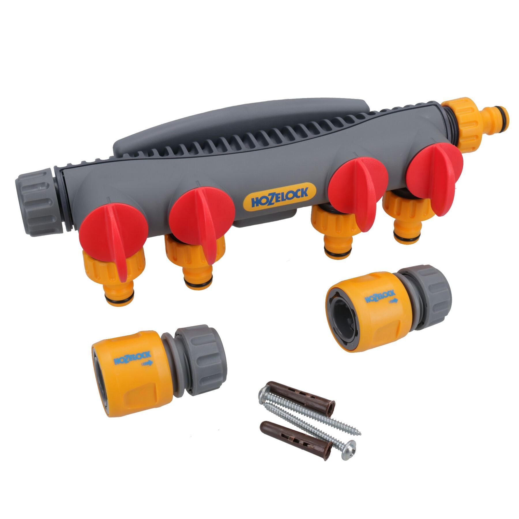 Hozelock 4 Way Tap Multi Hose Pipe Connector Adapter Watering Garden ...