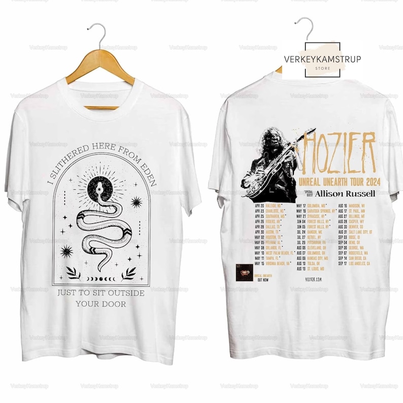 Hozier 2024 Tour Vintage Shirt, Hozier Unreal Unearth Tour 2024, Hozier ...
