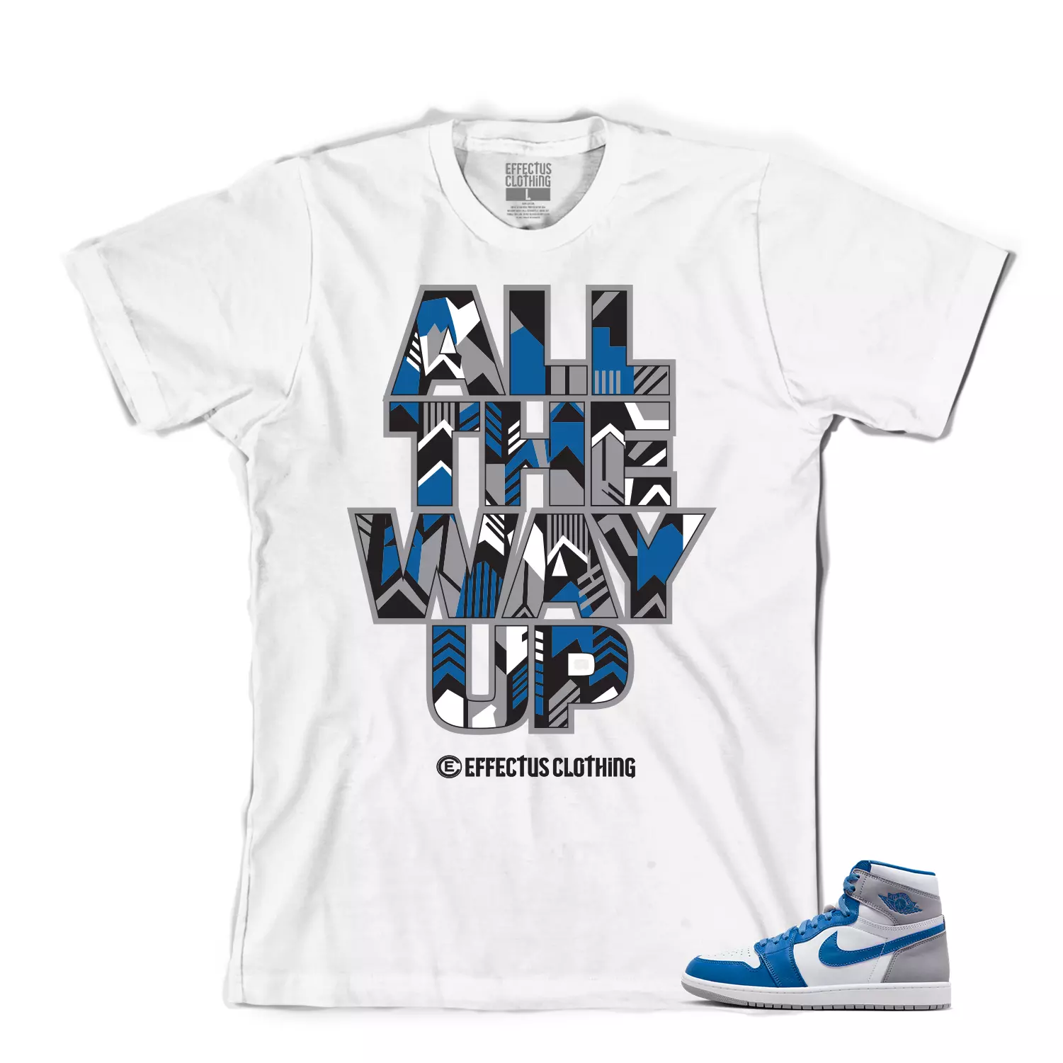 Tee To Match Air Jordan Retro 1 True Blue. Way Up Tee - Walmart.com