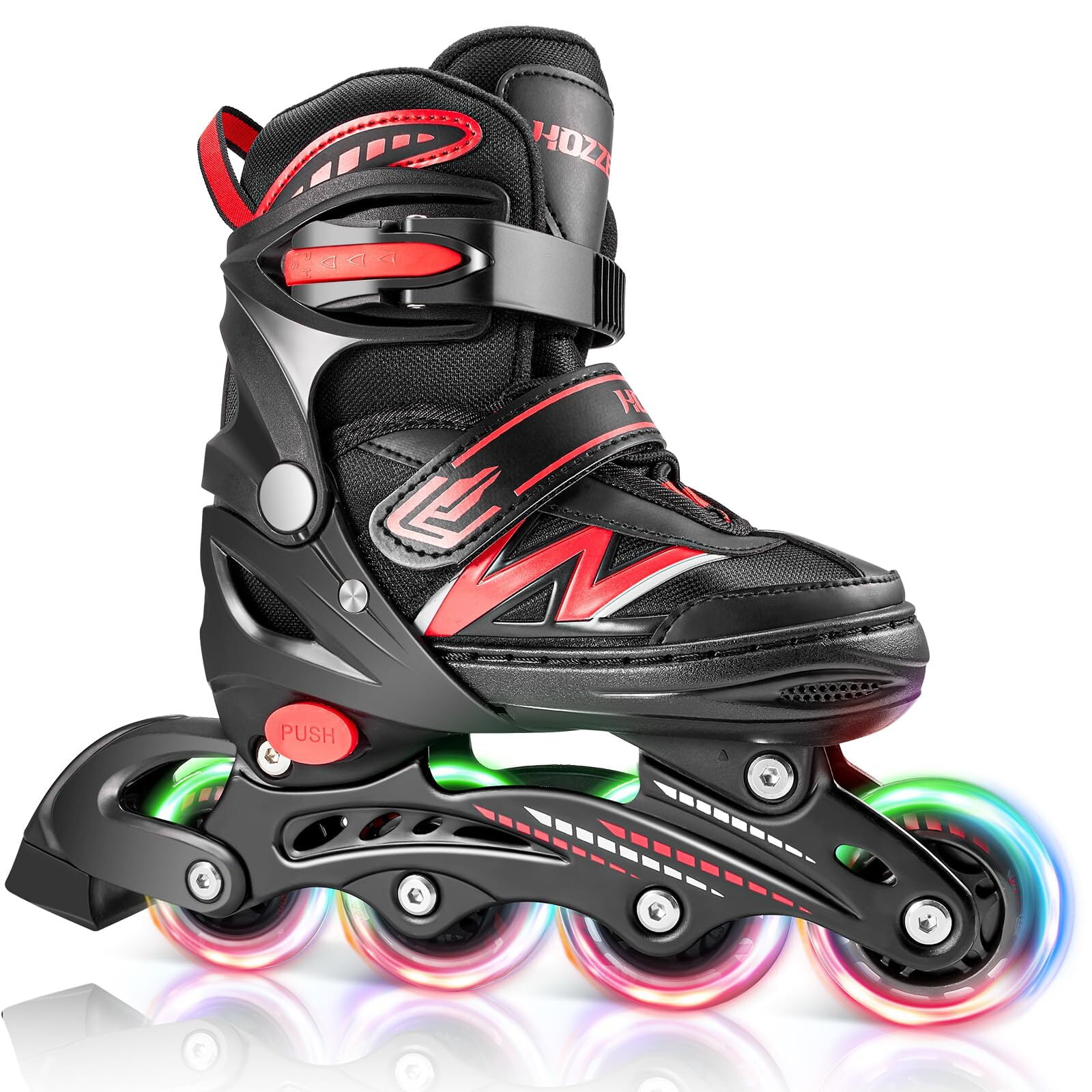 Hozzen Kids Inline Skates, Adjustable Illuminating Inline Skates with ...