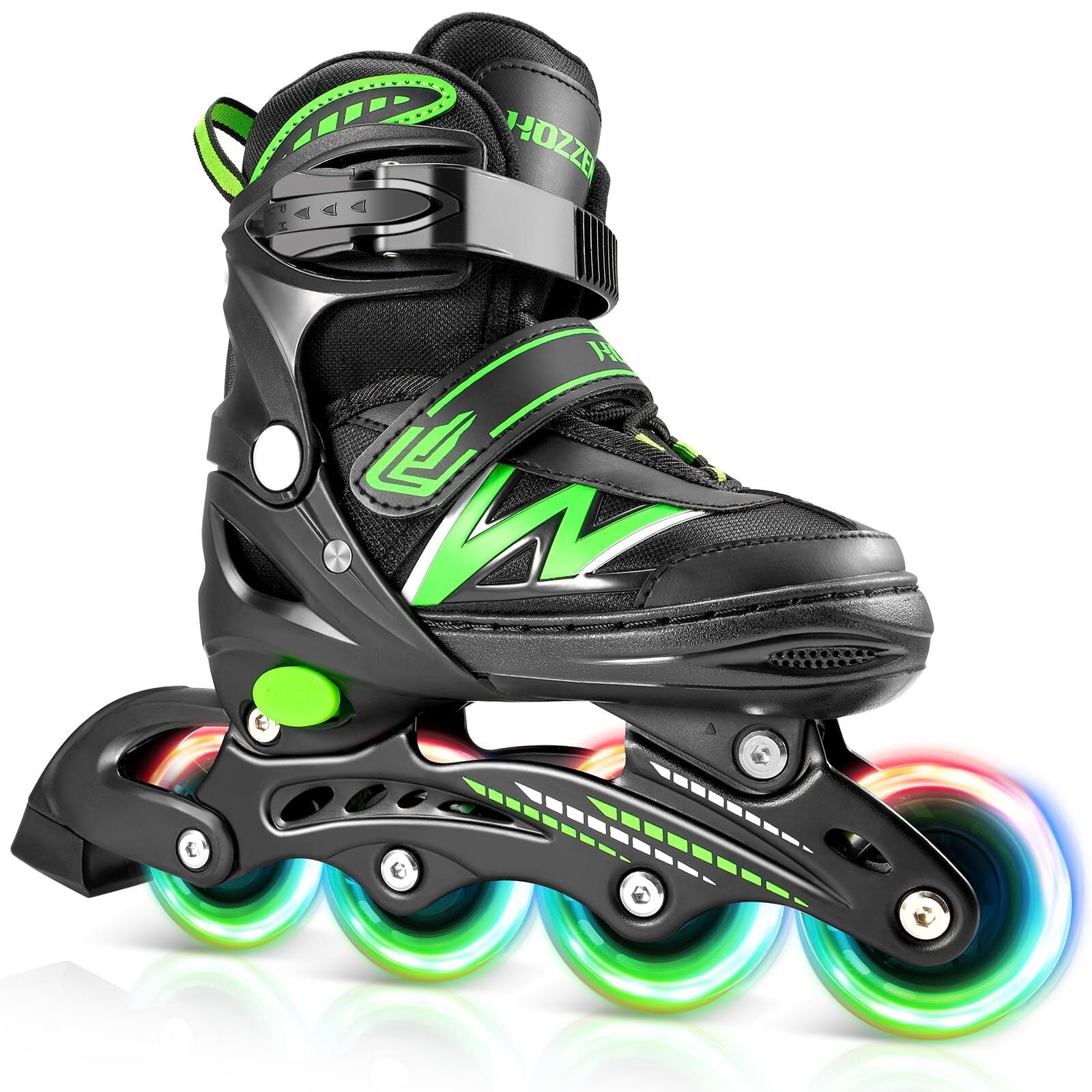 Hozzen Kids Inline Skates, Adjustable Illuminating Inline Skates with ...