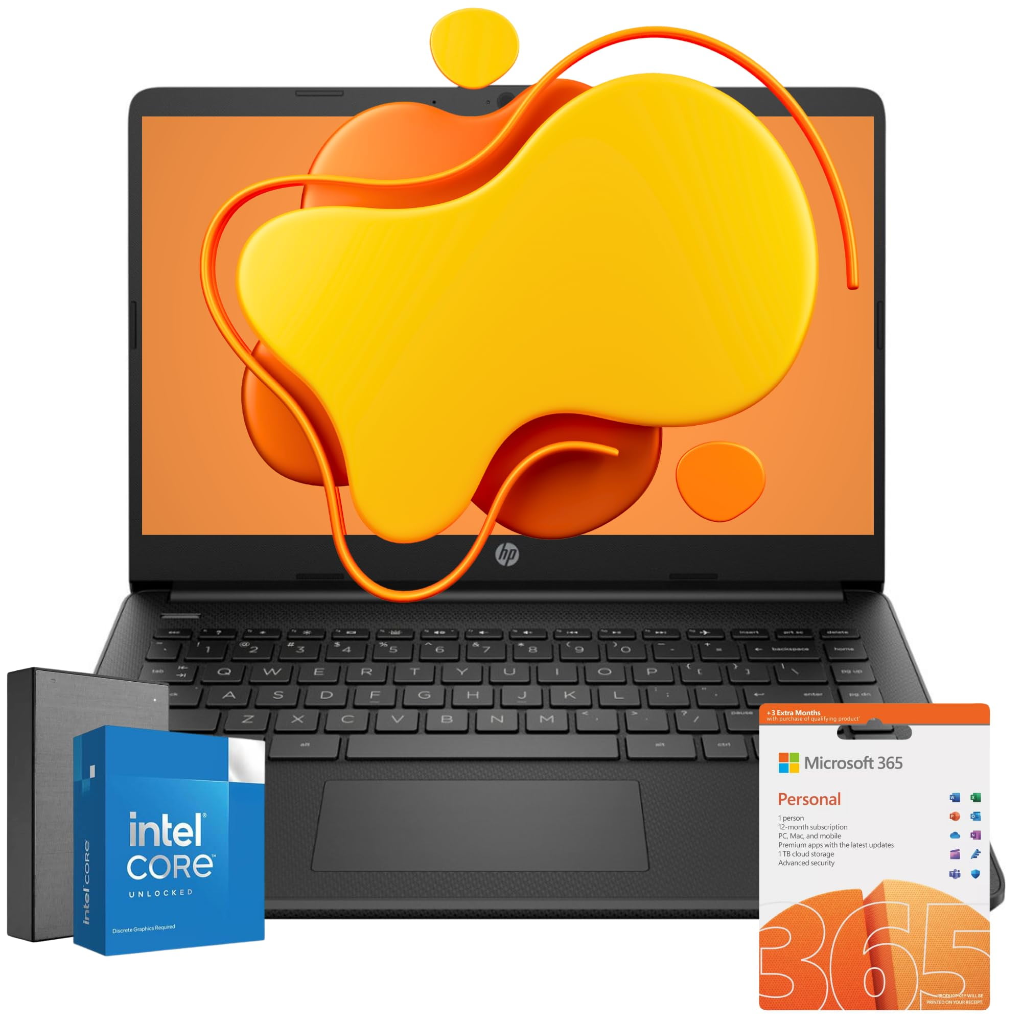 Hp 14-Inch Laptop | Thin, Lightweight, & Powerful | 16GB RAM | 512GB External Storage | 64GB ...