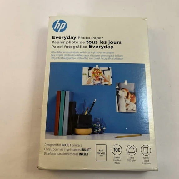 Hp Everyday Glossy Photo Paper | 100 Sheets | 4 X 6 In | Cr759A New ...