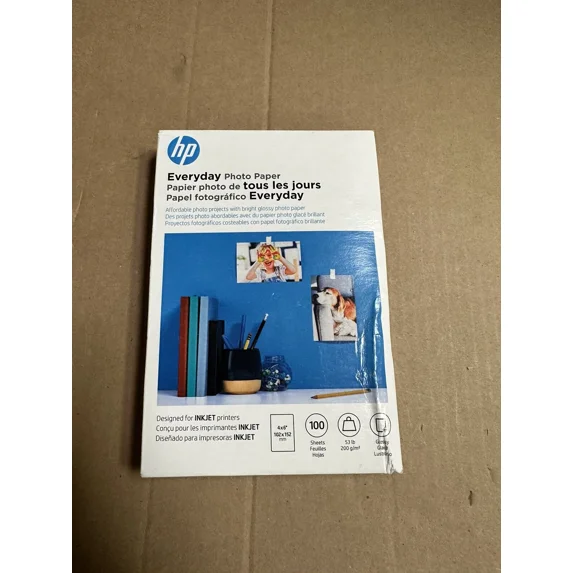 Hp Everyday Glossy Photo Paper | 100 Sheets | 4 X 6 In | Cr759A ...