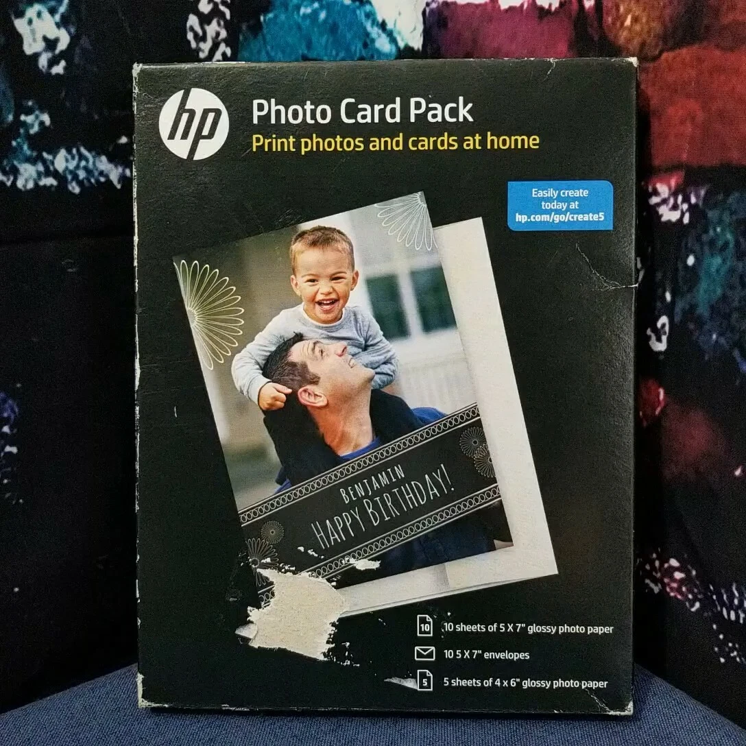 Hp Glossy Photo Card Pack - 10 Sheets 5X7, 5 Sheets 4X6 Paper, 10 5X7 ...