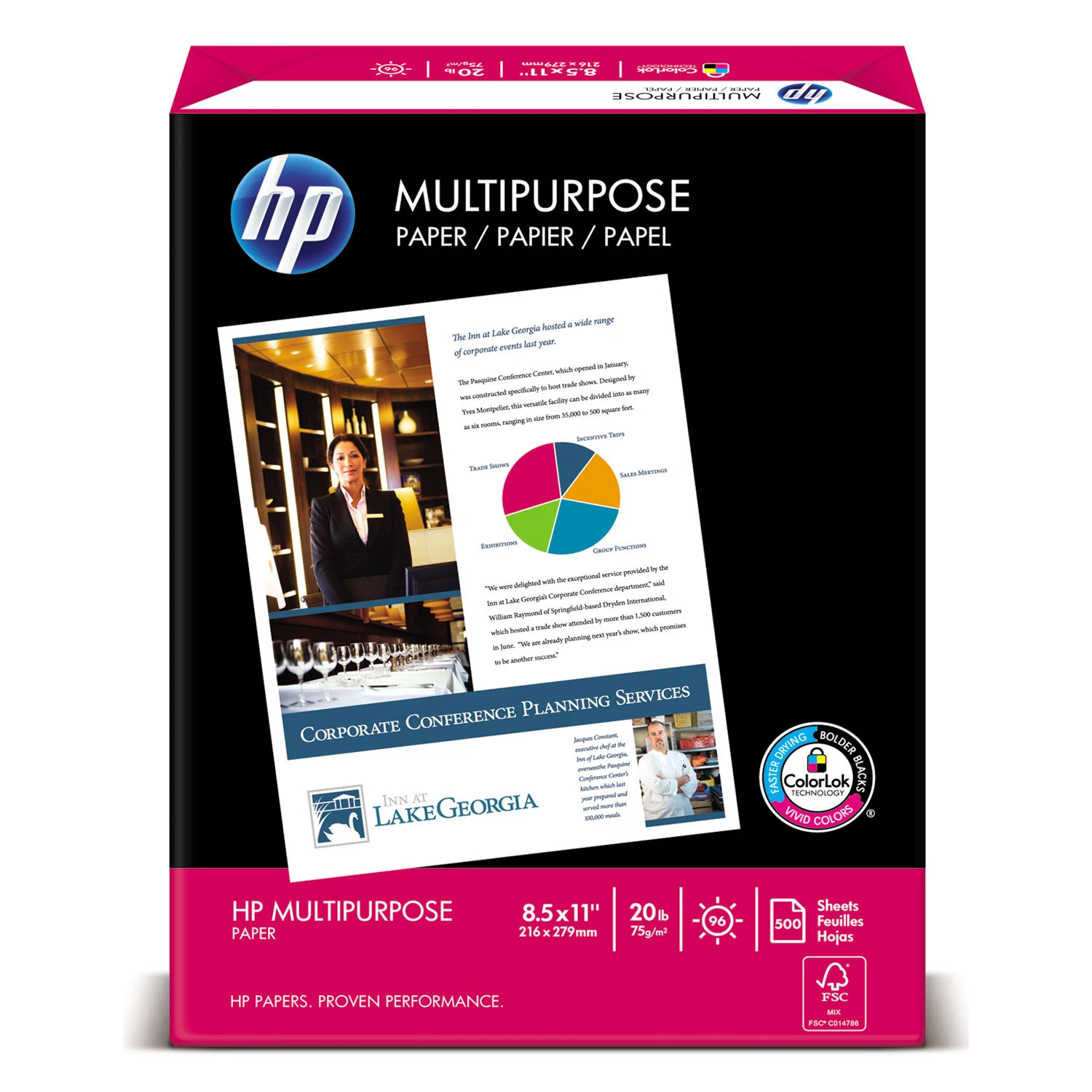 Hp Multipurpose Paper 96 Bright 20 lb Letter White 2500 Sheets/Carton ...