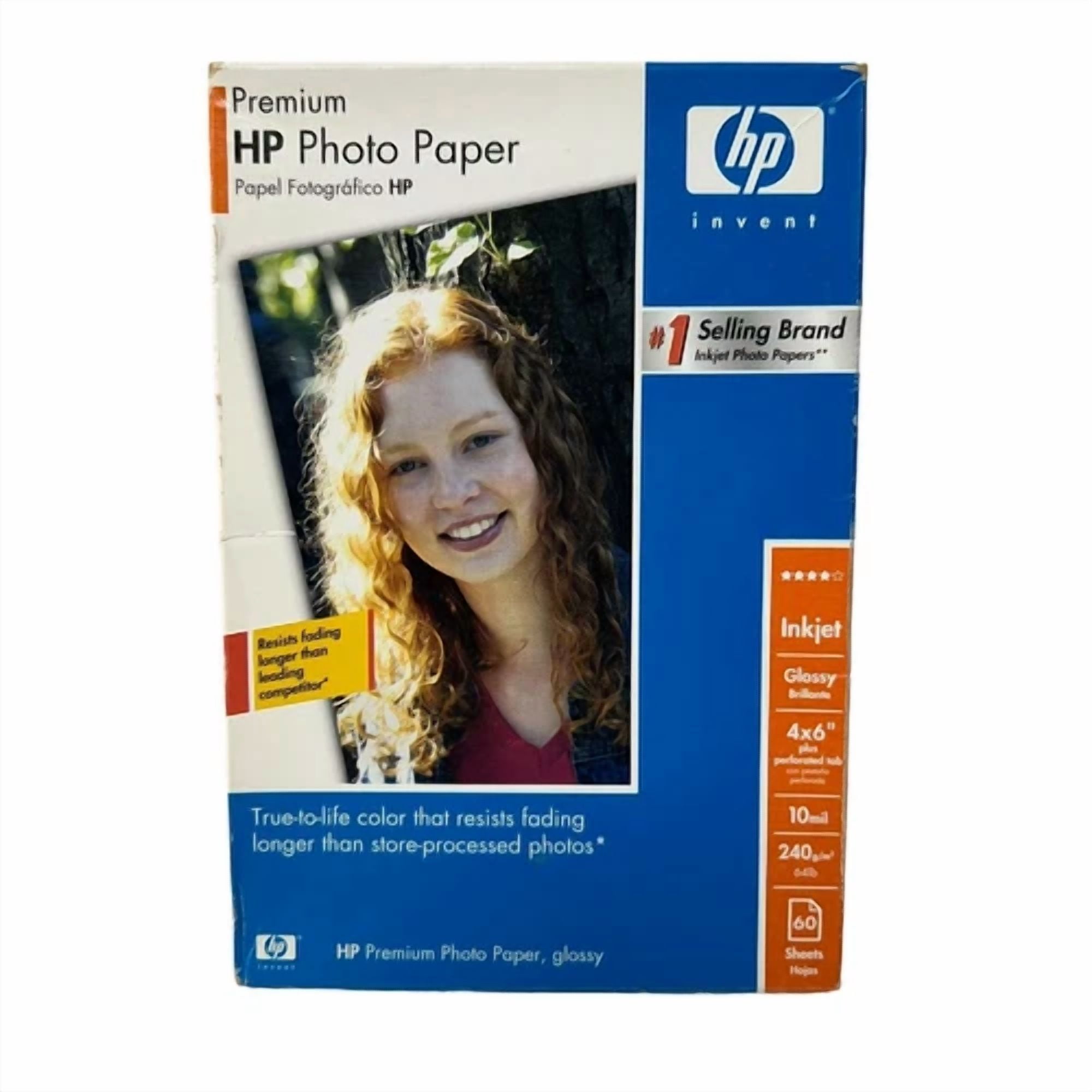 Hp Premium Photo Paper 4”X6”X 10 Mil Thickness 60 Sheet Glossy Inkjet ...