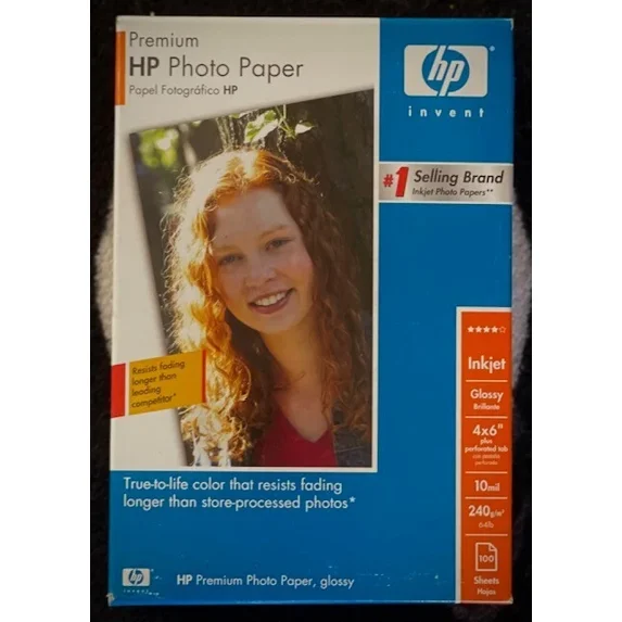 Hp Premium Photo Paper Glossy 4"X6" 56 Sheets 10 Mil 100 Sheets Free ...