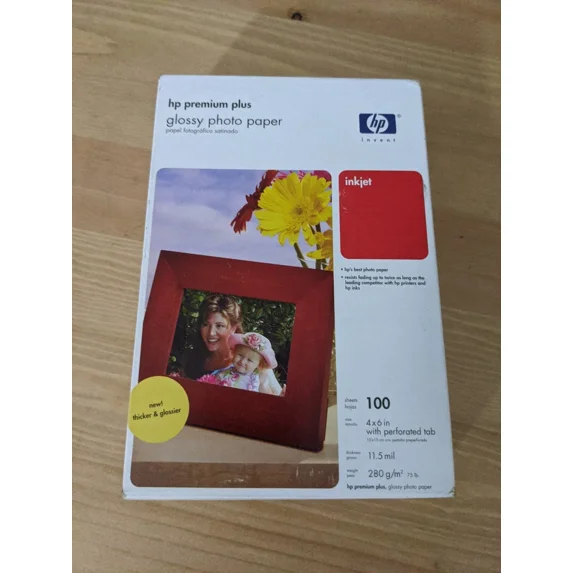 Hp Premium Plus Inkjet Photo Paper High Gloss 4×6 (100 Sheets) - New ...