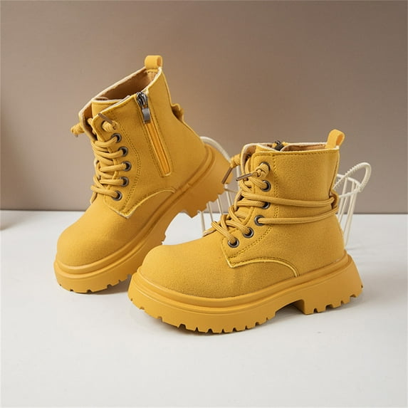 Hpapadks Boys Snow Boots Fashion Suede Ankle Shoes with Side Zipper and ...