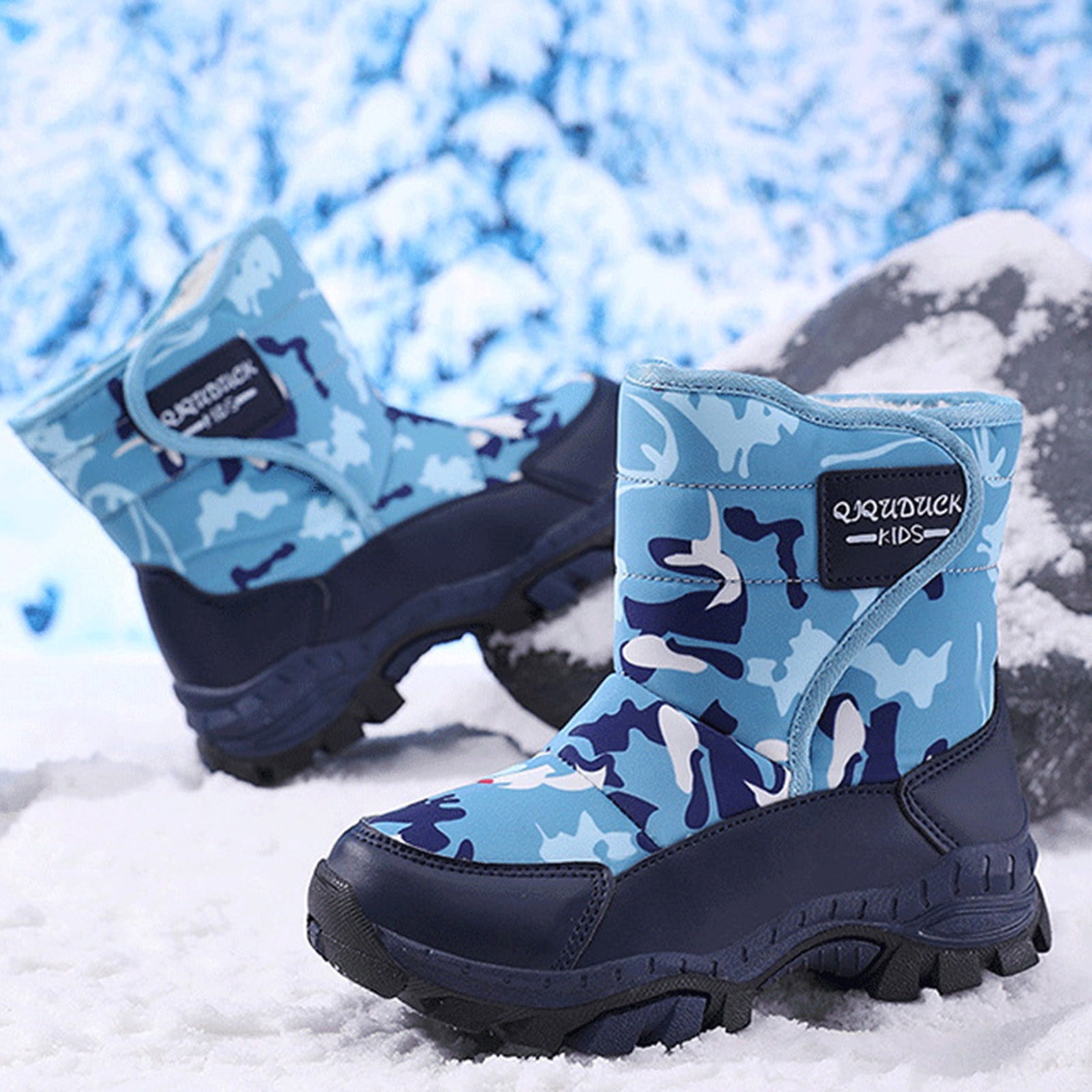 Hpapadks Boys Snow Boots Winter Outdoor School Thick Warm Non Snow ...