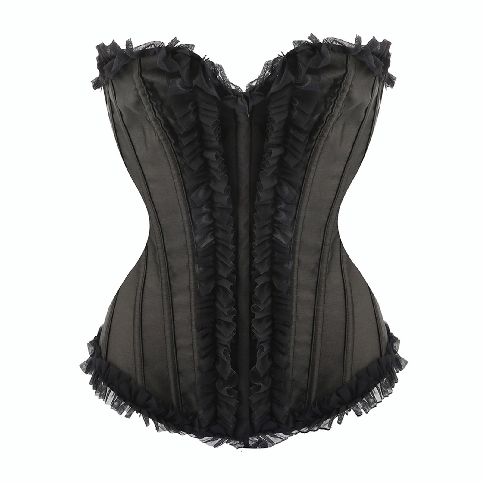 Hpapadks Corset Belt for Women Vintage Solid Ruched Bustier Bodysuit ...