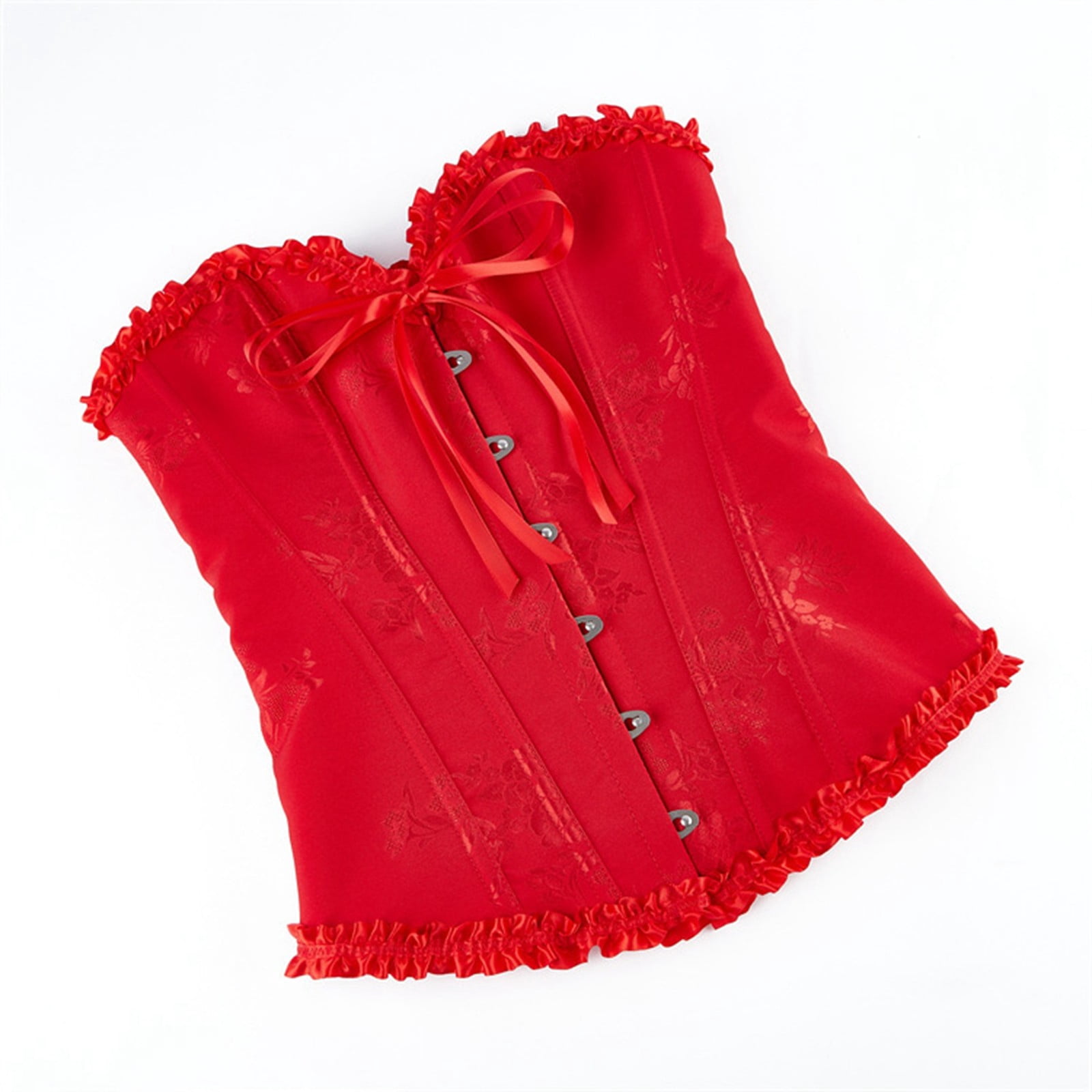 Hpapadks Corset Belts for Women Vintage Ruffles Boned Bustier Bodysuit ...