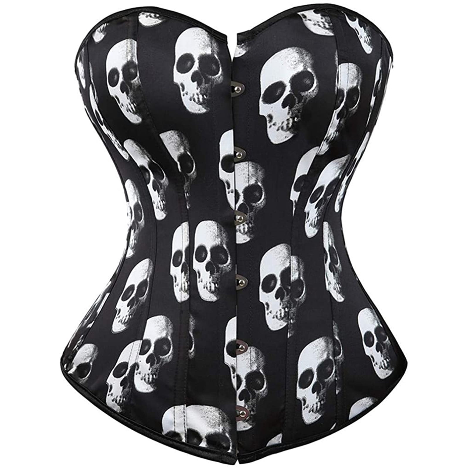 Hpapadks Corset Belts for Women Casual Skeleton Printed Lace Up Cosplay ...