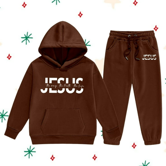 Hpapadks Girls Outfits Winter Warm Fleece Tracksuit Cozy Letter Print ...