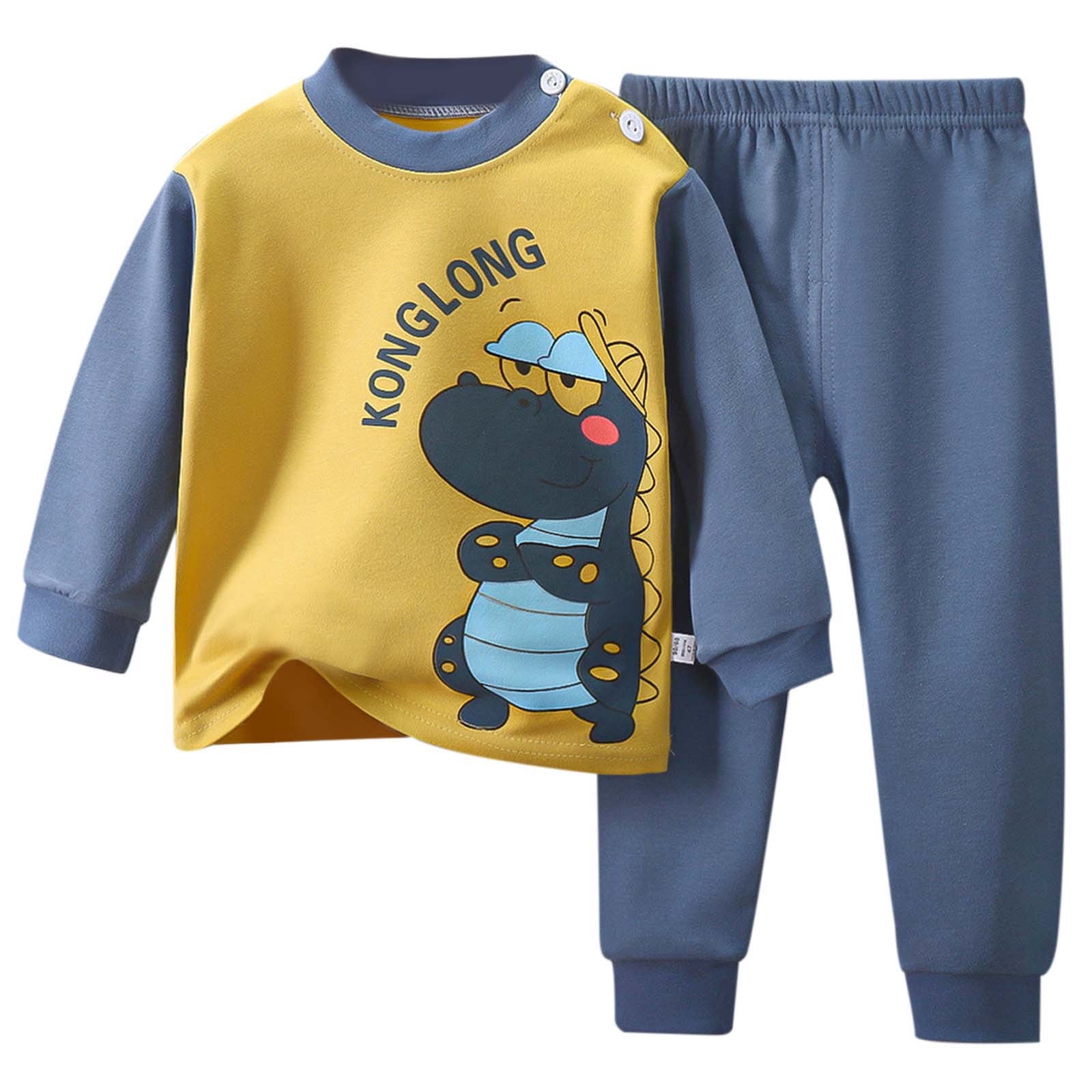 Hpapadks Girls Pajamas Long Sleeve Cute Cartoon Buttons Decoration ...