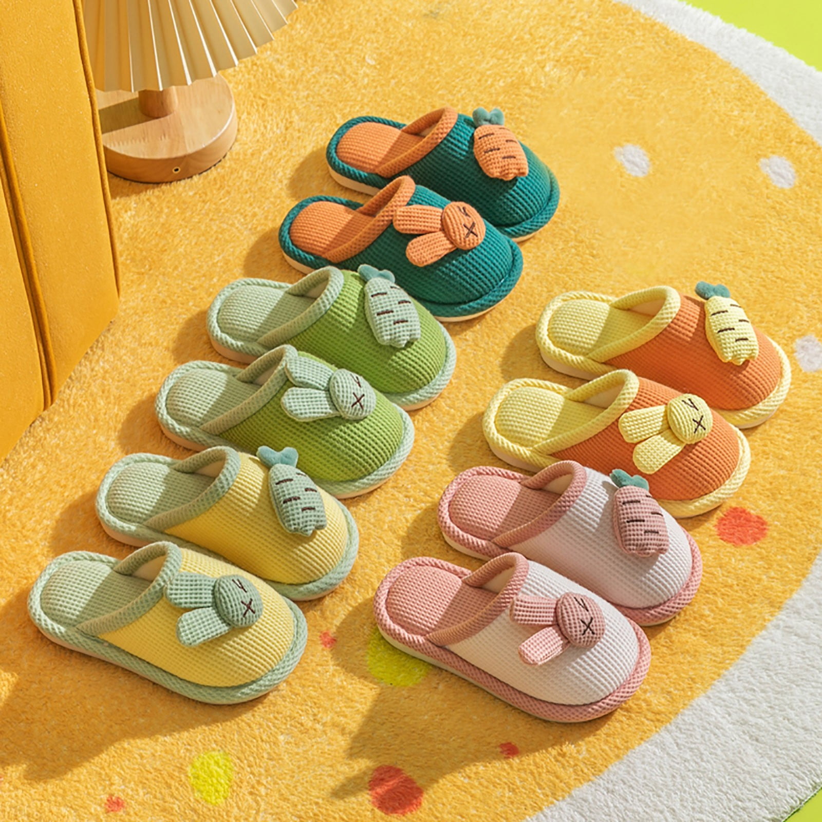 Hpapadks Girls Slippers Shoes Home Bedroom Home Cartoon Rabbit Cotton ...