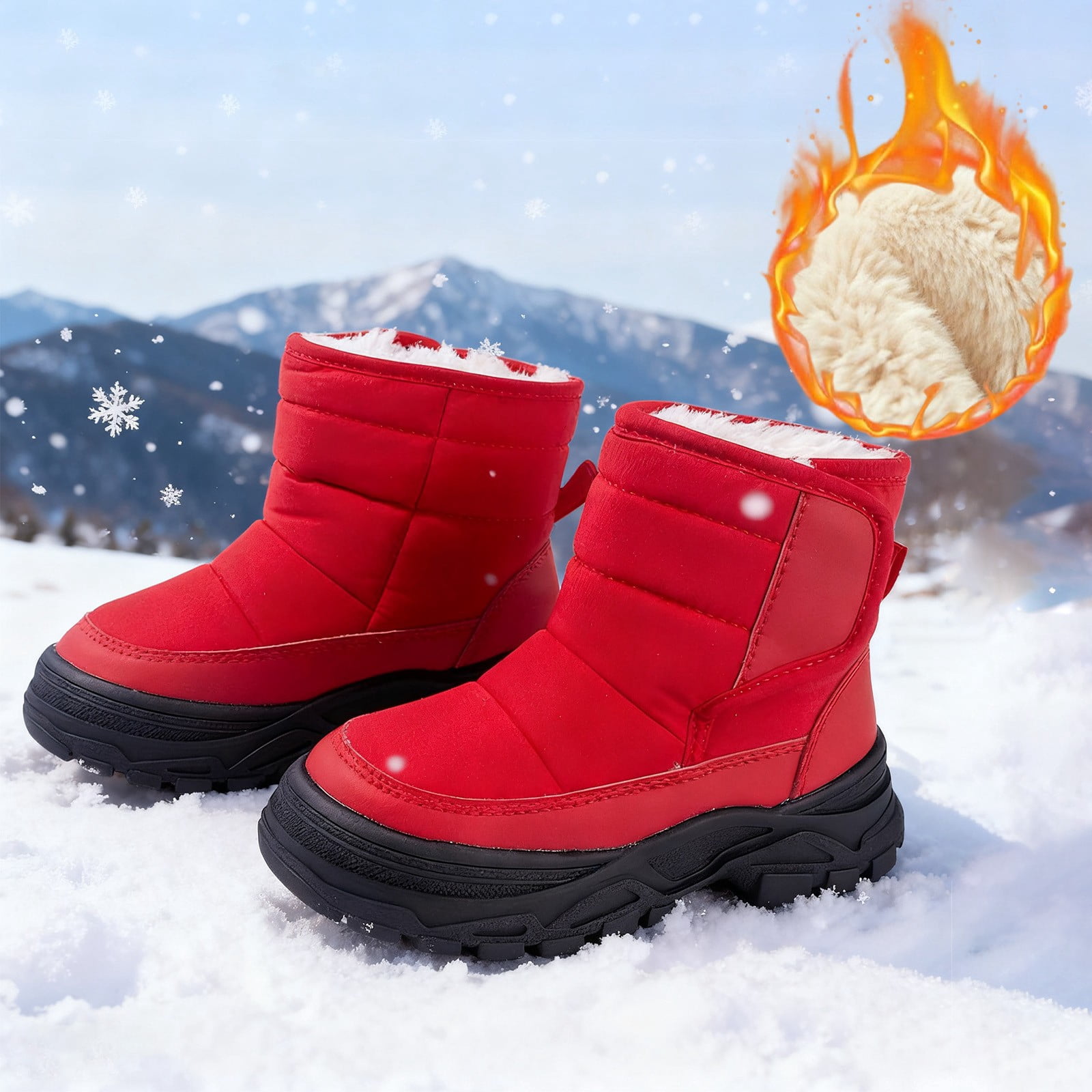 Hpapadks Girls Snow Boots Winter Warmth Cozy Lined Insulation and ...
