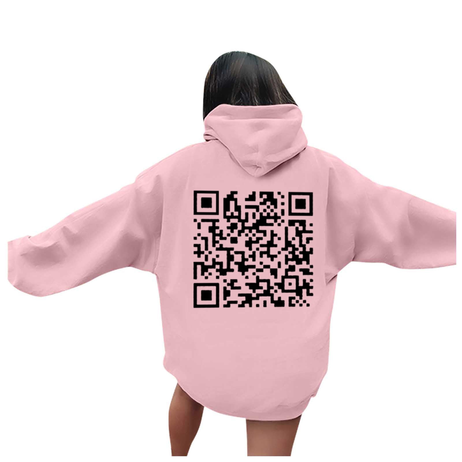 Hpapadks Hoodies for Women Code Printed Round Neck Streetwear Long ...