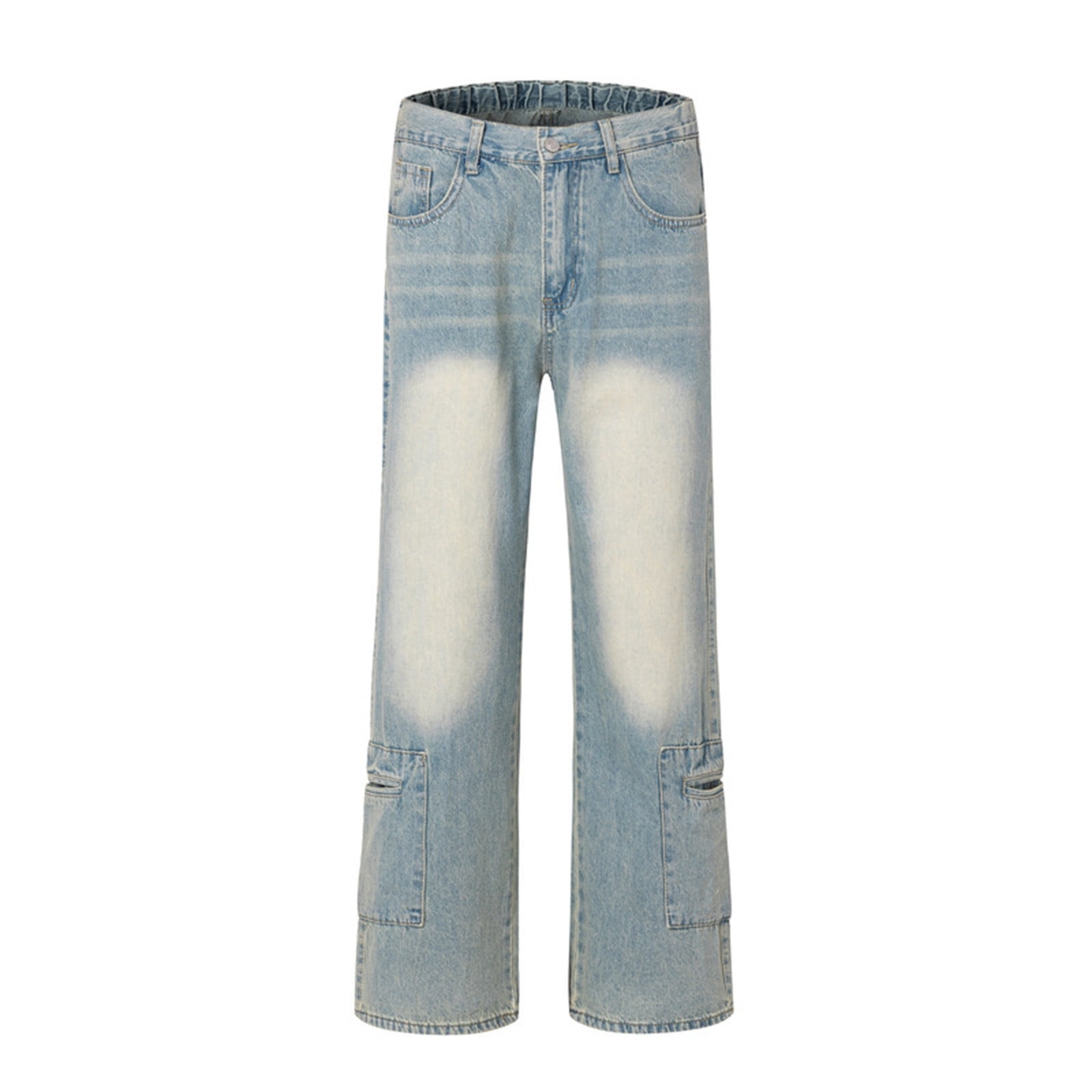 Hpapadks Jeans for Men Spring Autumn Loose Straight Leg Stylish ...