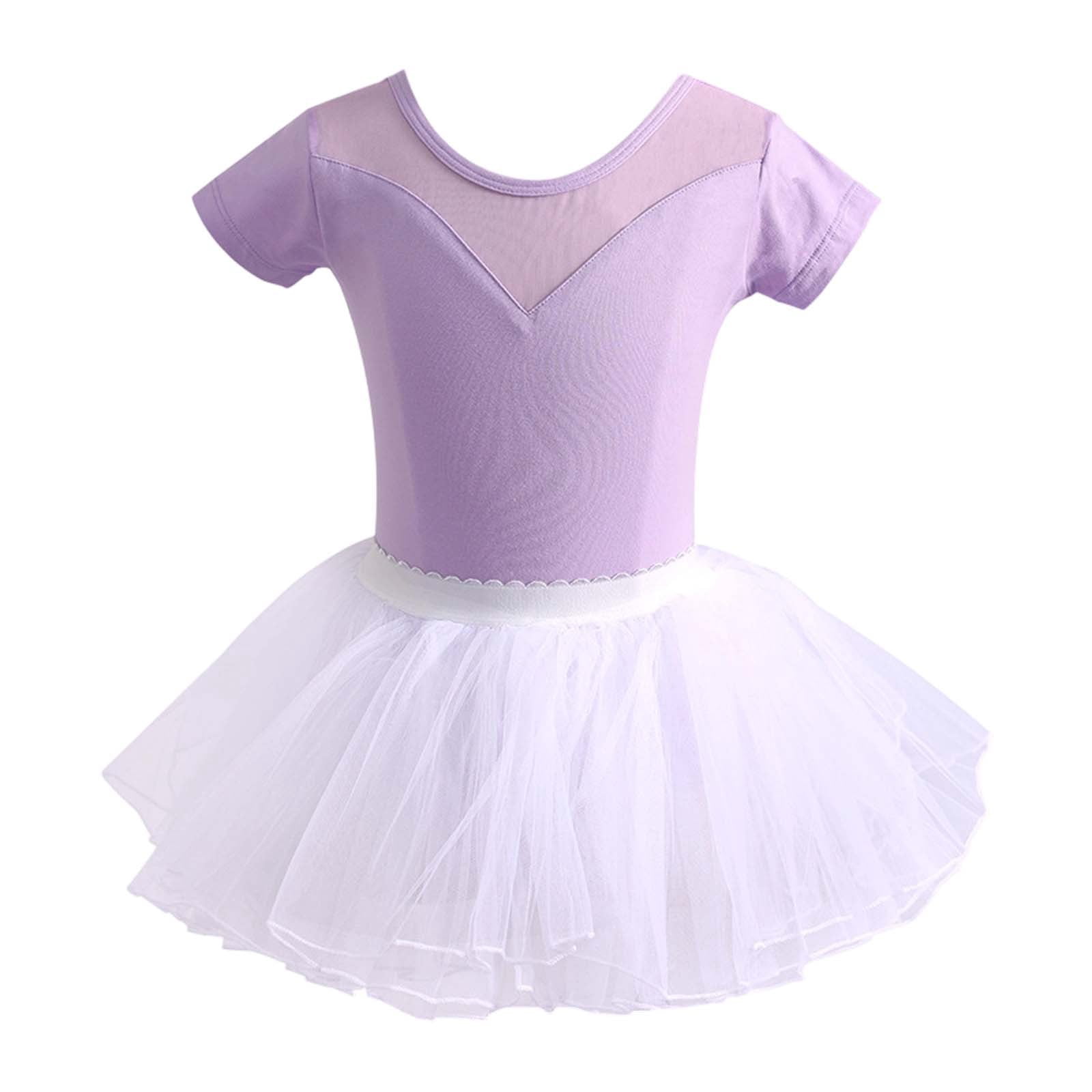 Hpapadks Leotards for Girls Ballet Jazz Dance Performance Short Sleeve ...