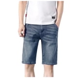 Hpapadks Mens Jean Shorts Loose Fit Straight Leg Casual Stretch Denim ...