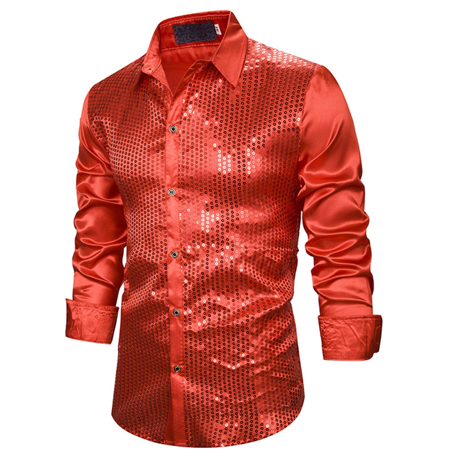 Hpapadks Mens Shirts Casual Long Sleeve Carnival Cool Glitter Hot ...