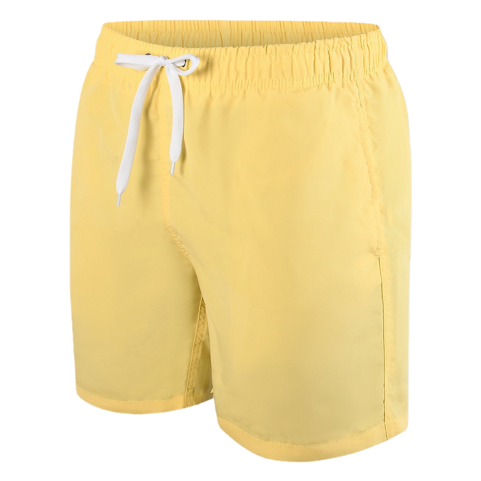 Hpapadks Mens Swim Trunks Summer Solid Color Loose Casual Stretch Lined ...
