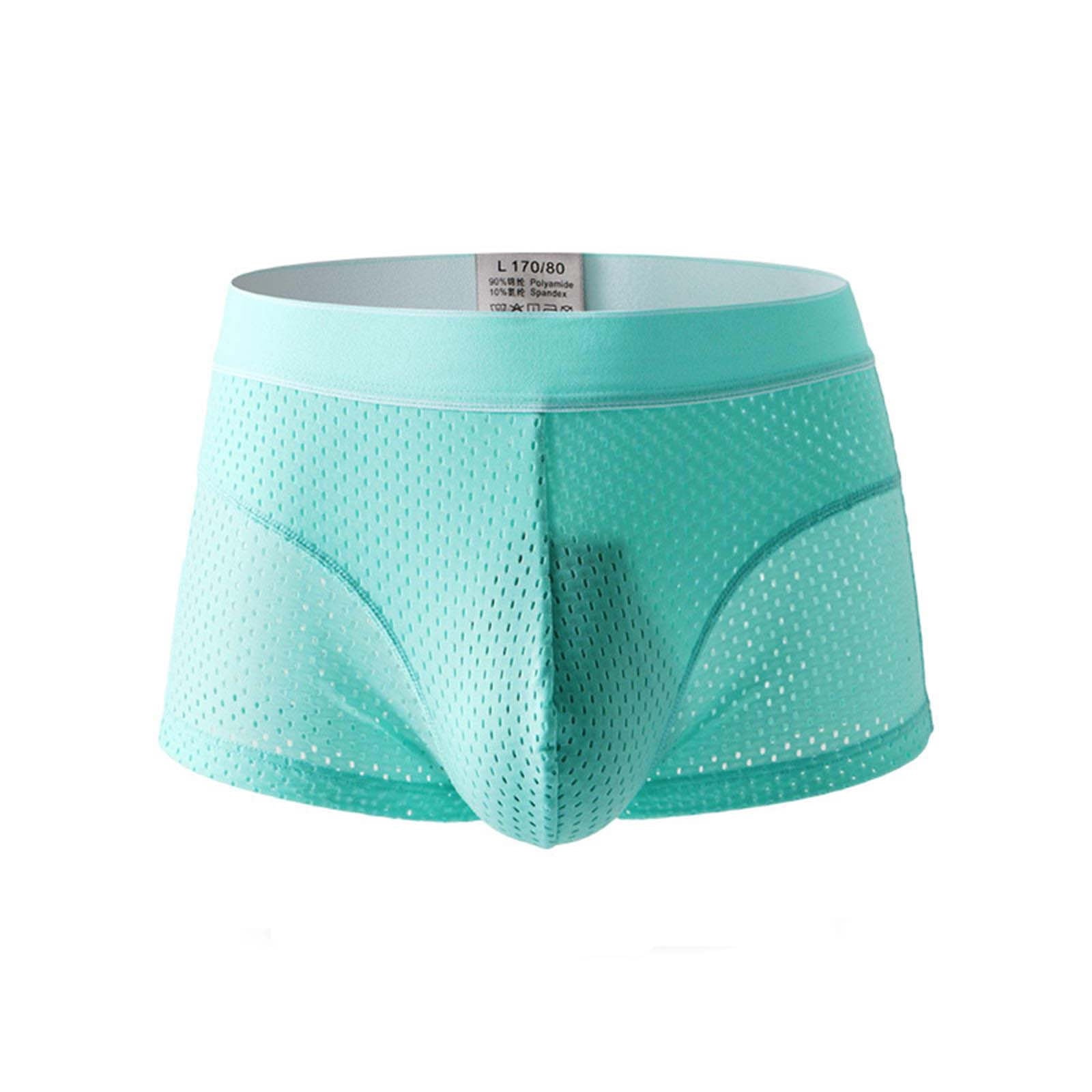 Hpapadks Mens Underwear Boxer Briefs Quick Dry High End Ice Silk Flat ...